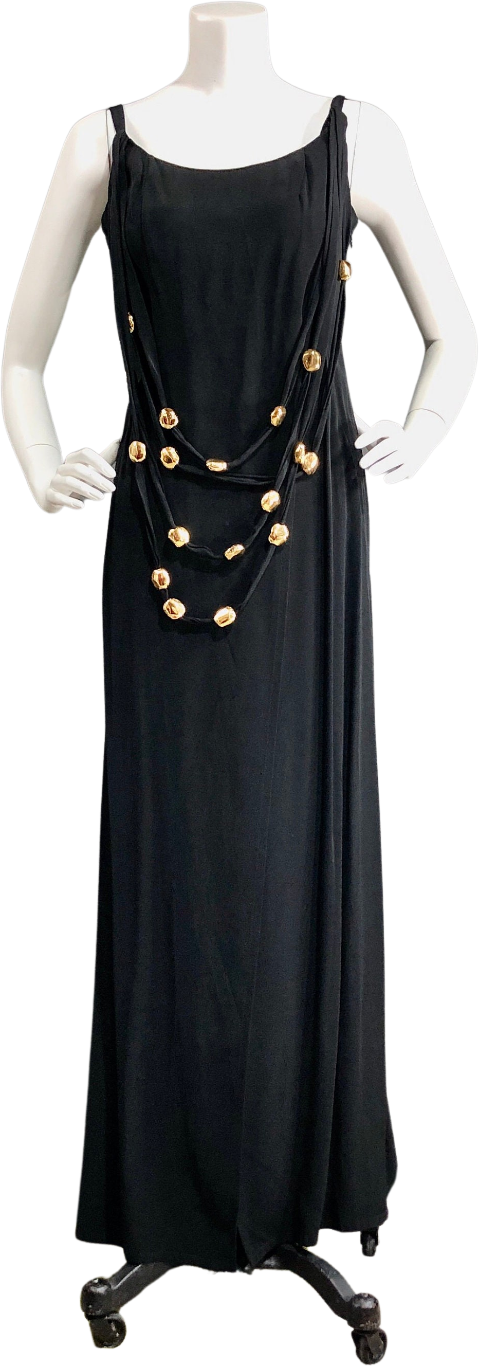 80s Evening Gown Vintage 80s Nan Duskin Black Faux Wrap Sheath Formal ...