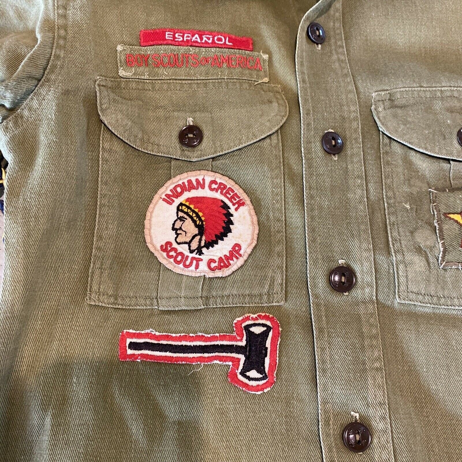 Vintage 50s Boy Scout Bsa Sanforized Uniform Shirt Frontier Patch Alamo ...