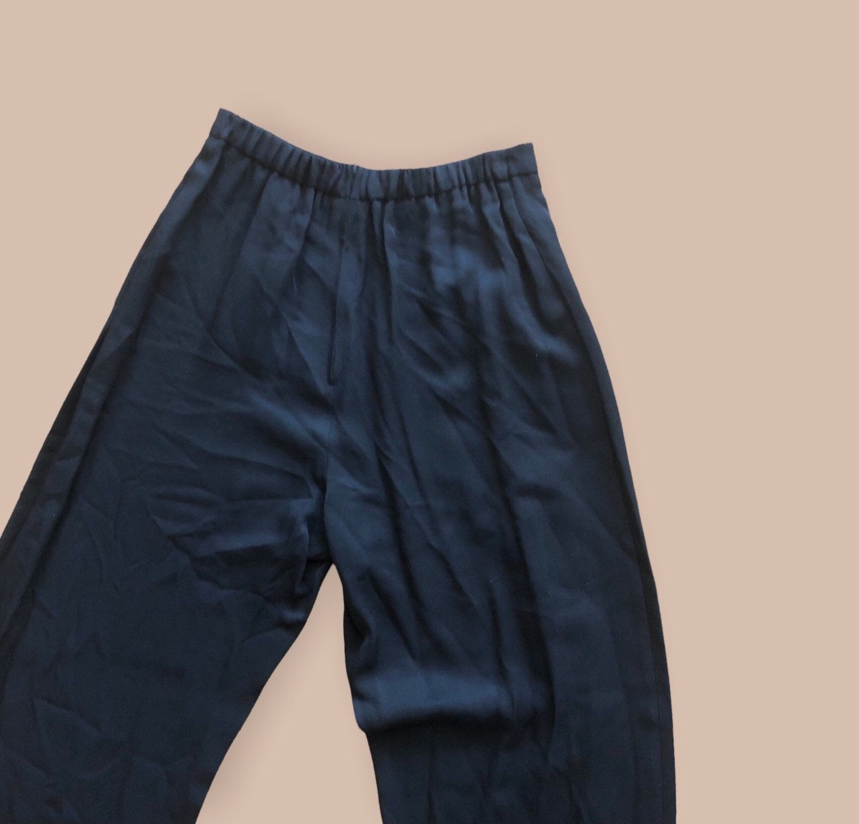 Vintage High Rise Slacks 80s Ultra High Waist Wide Leg Straight Pants ...