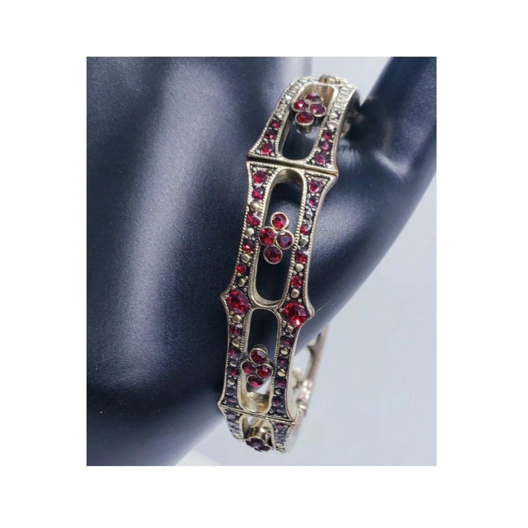 Vintage 30s Red Stone Statement Bracelet by Monet | Shop THRILLING