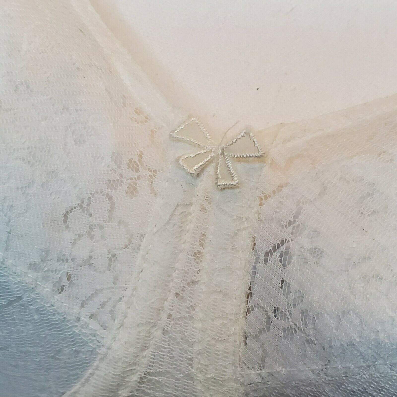 Vintage 60s Lace White Beige Floral Underwire Sheer Unlined Bullet Bra ...