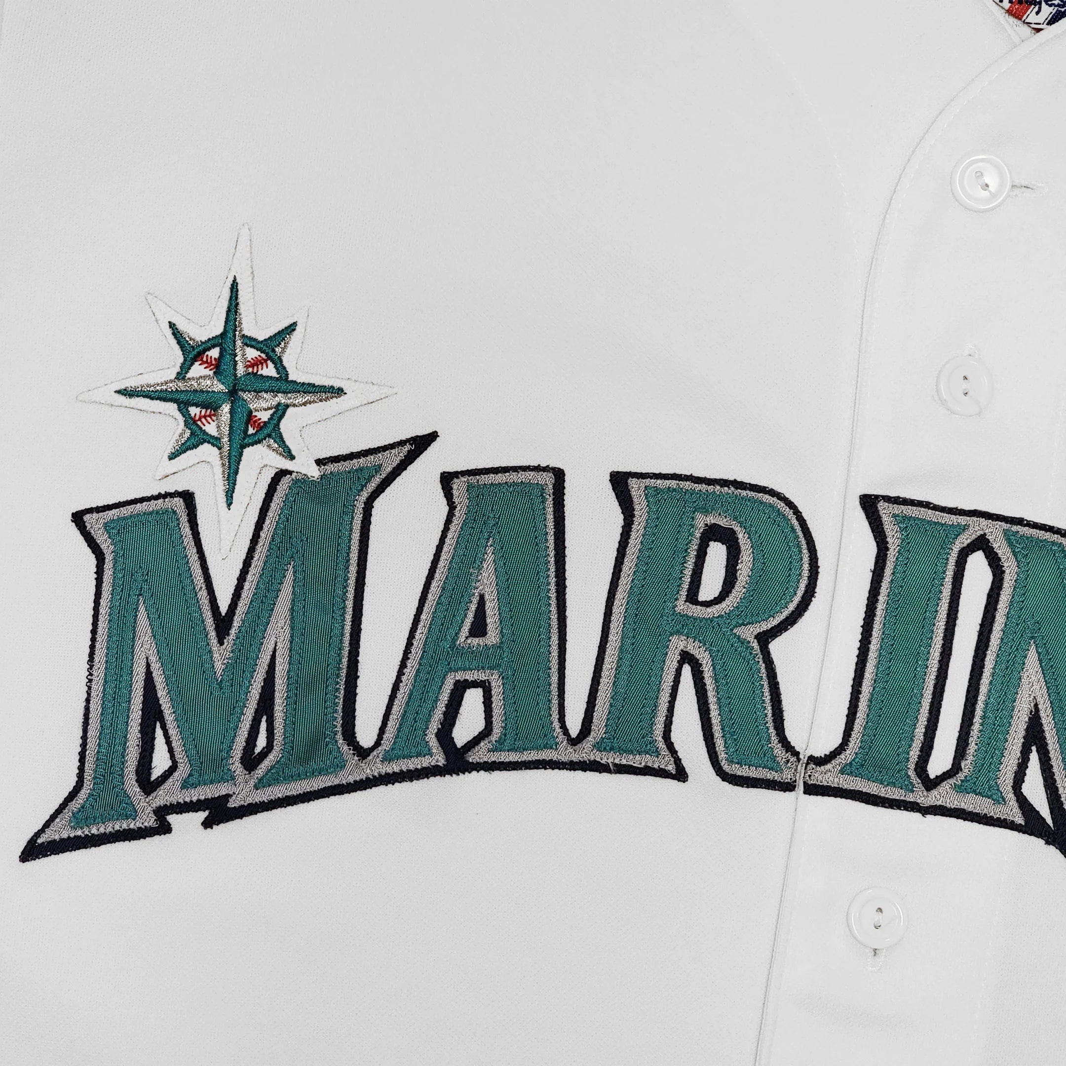 Seattle Mariners Vintage Majestic Baseball Jersey Stitched Logo White ...