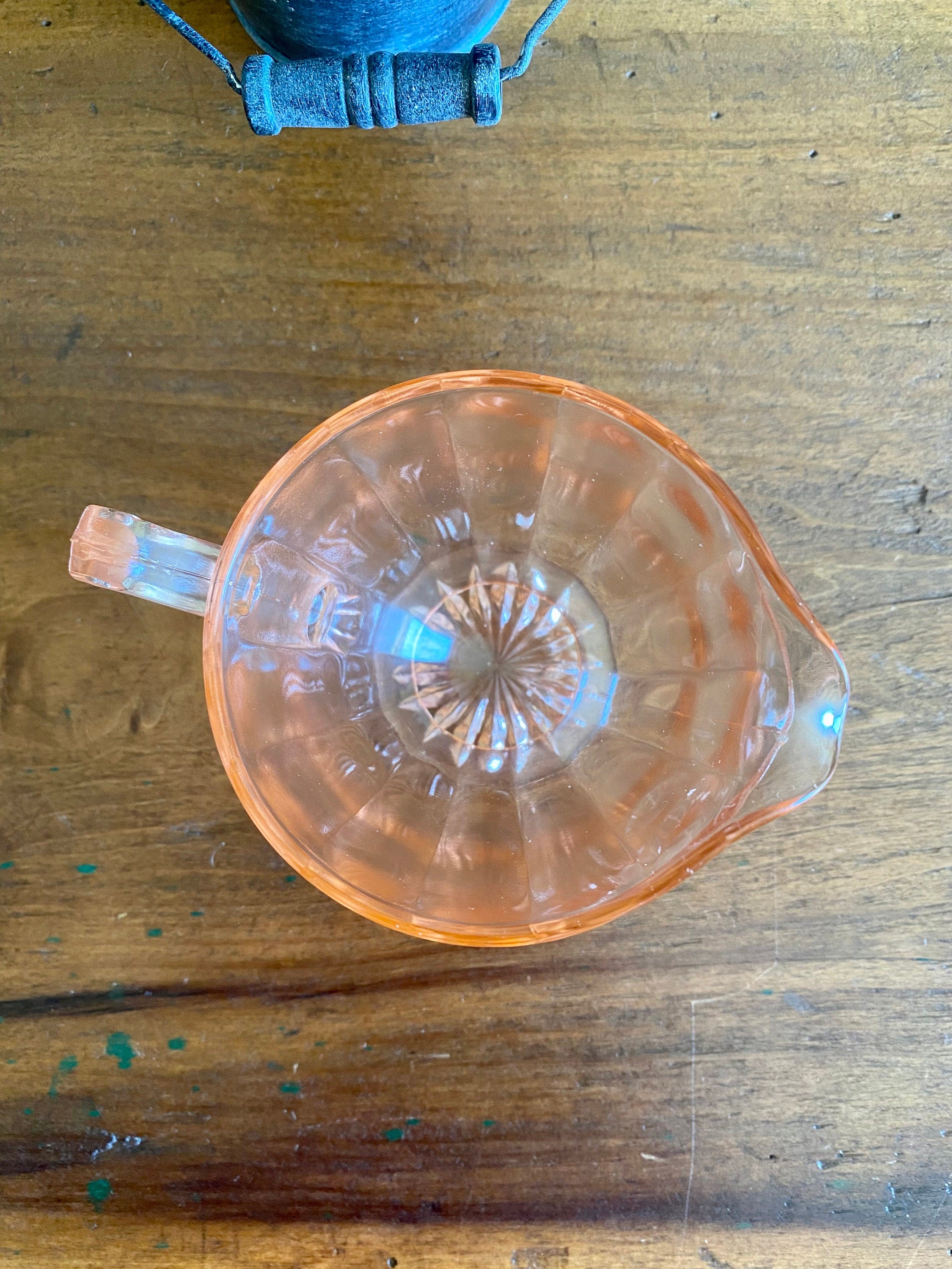 Vintage Pink Depression Glass Creamer. Ribbed Depression Glass. | Shop ...