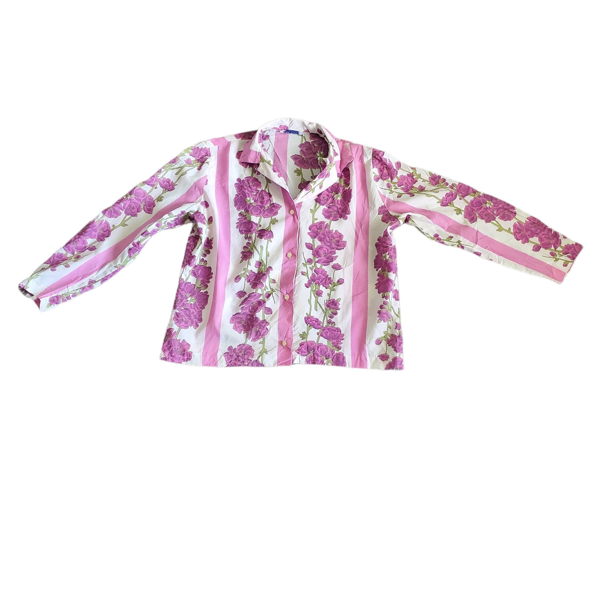 Vintage Lee Mar 70s Rock and Roll Roses and Stripes Button Down Loop C ...