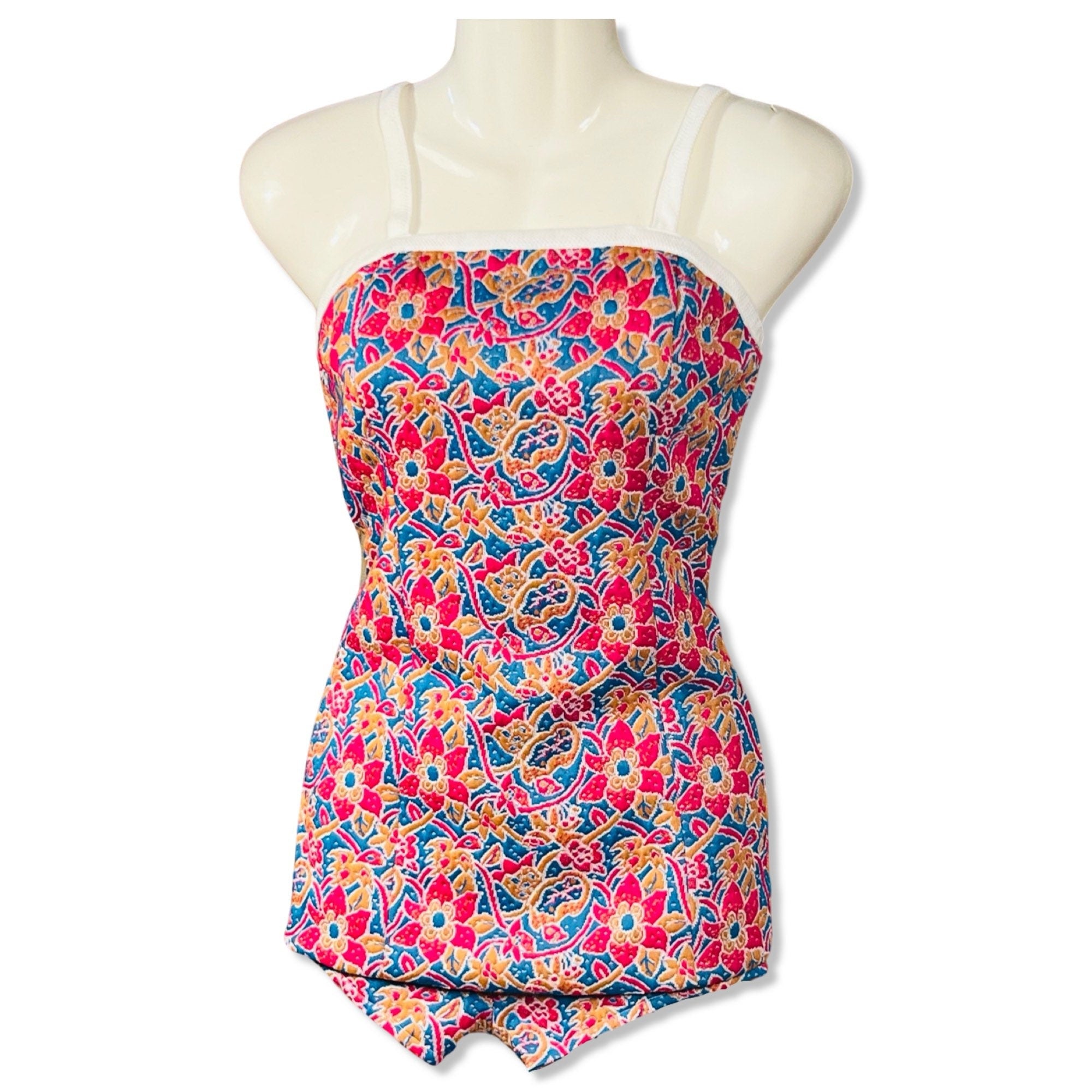 Vintage 60s Late 70s Tankini Style Two Piece Swimsuit | Shop THRILLING