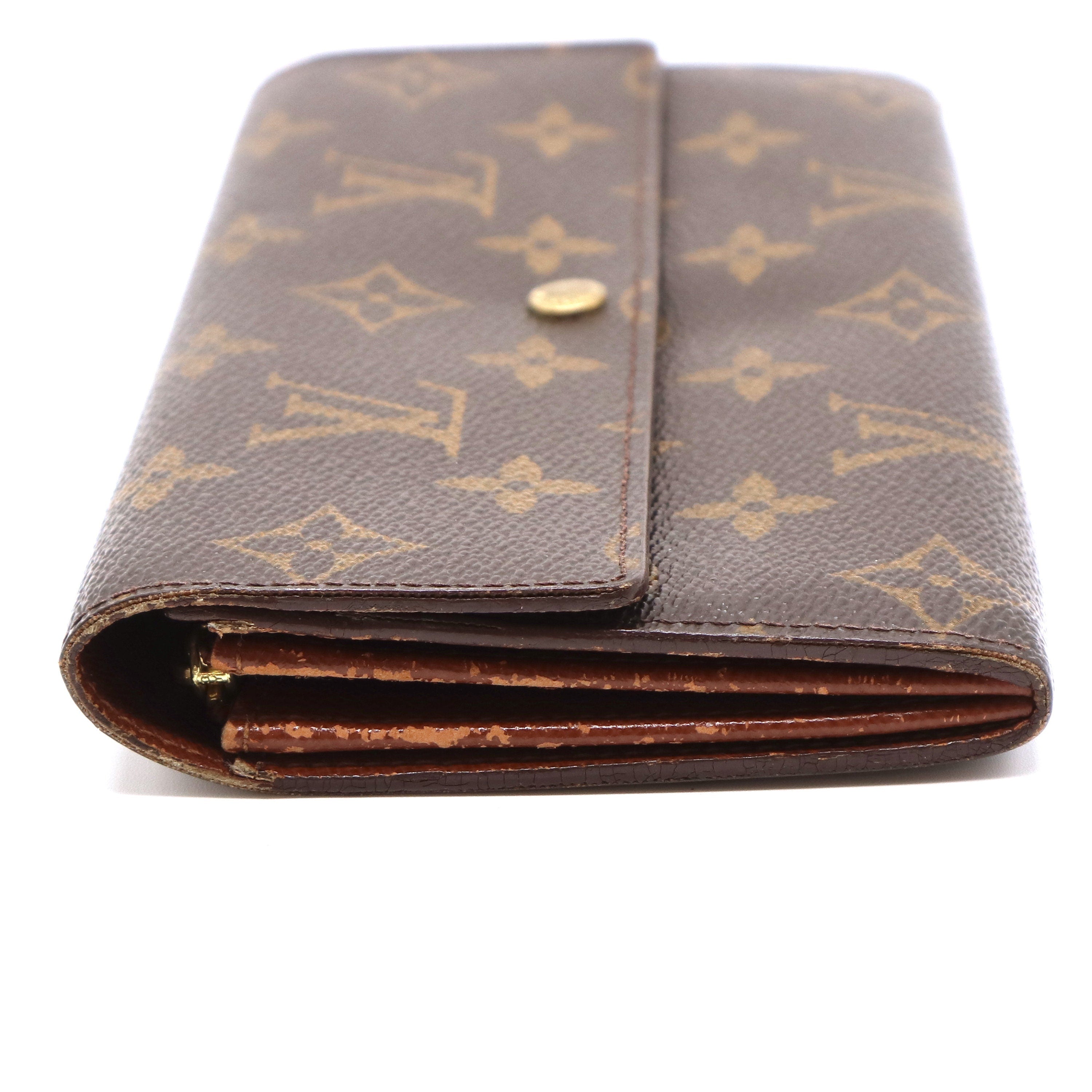 Louis Vuitton Monogram Long Flap Pocket Bill Case Zip Zipper Vintage S ...