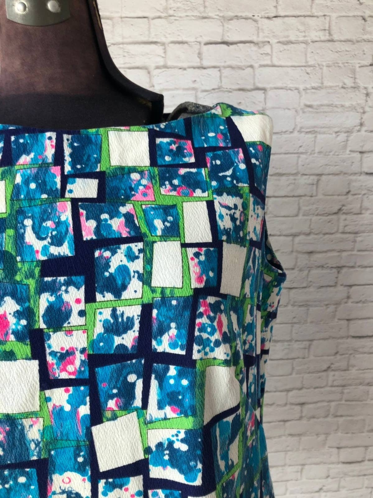 Vintage Sleeveless Top Geometric Splatter Pattern Multi-Colored | Shop ...