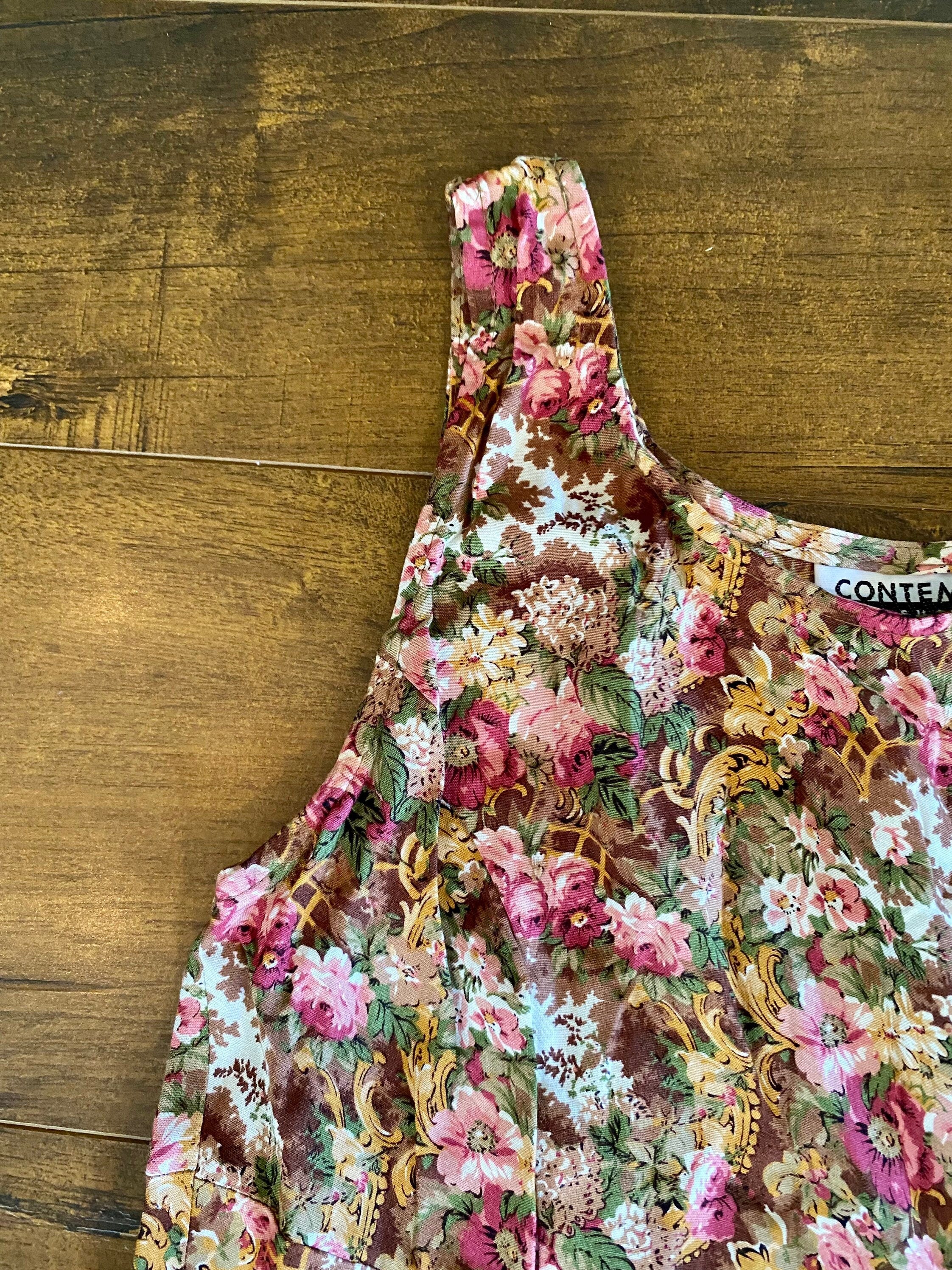 90s Vintage Contempo Brand Floral Tank Summer Dress Women's by Contemp ...