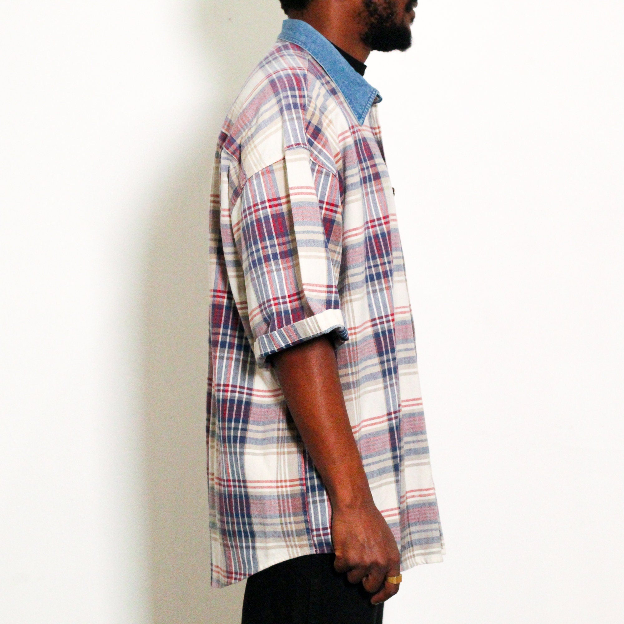 Vintage 90s Xl Fryday Club by Nrk Thick Cotton Denim Shirt by Fryday C ...