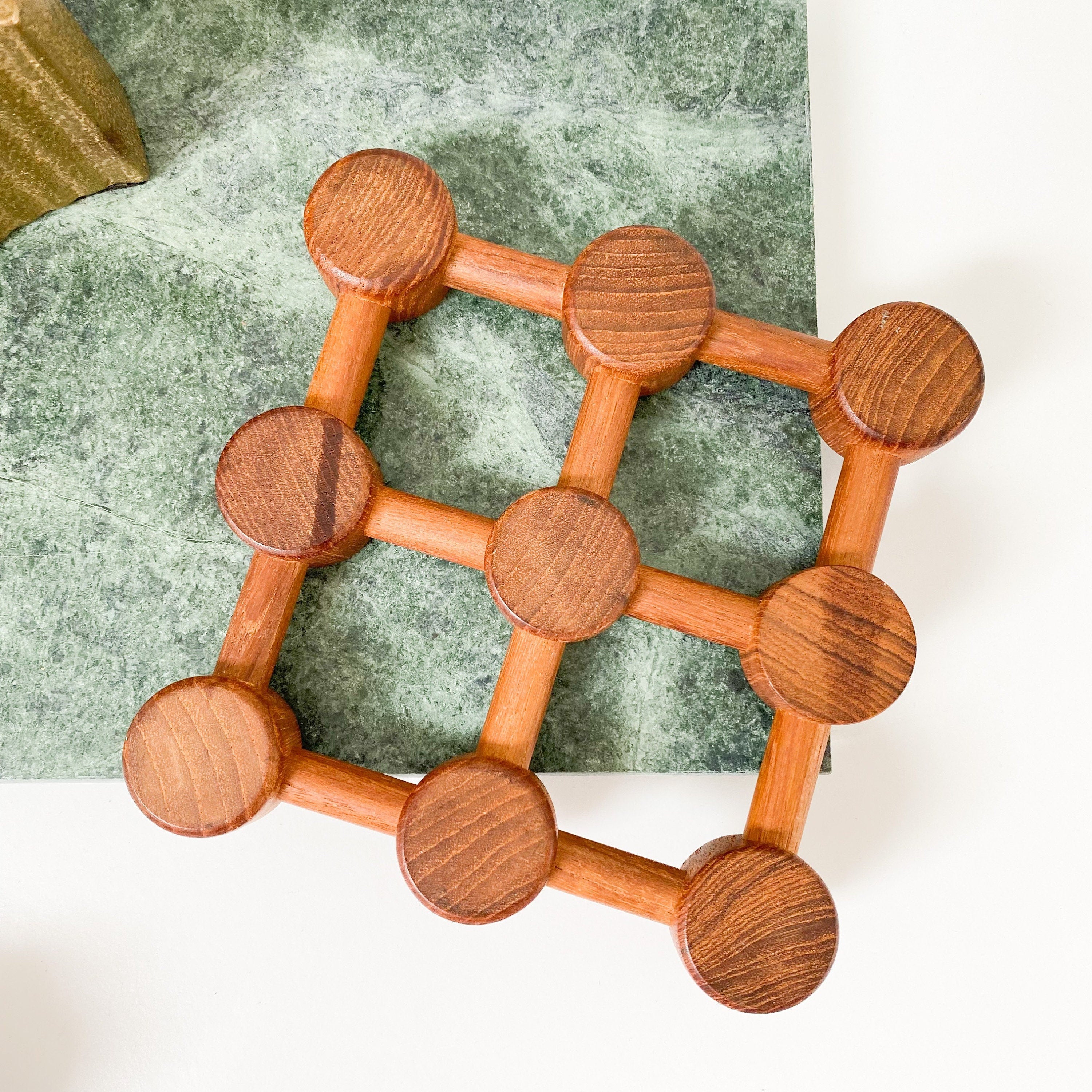 Mid Century Danish Teak Modern Design Trivet Vintage | Shop THRILLING