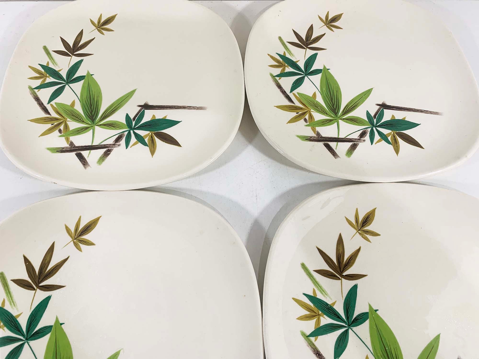 Vintage Mcm Flair by Salem Woodhue Dinner Plate Set of 4 Bamboo Plates ...