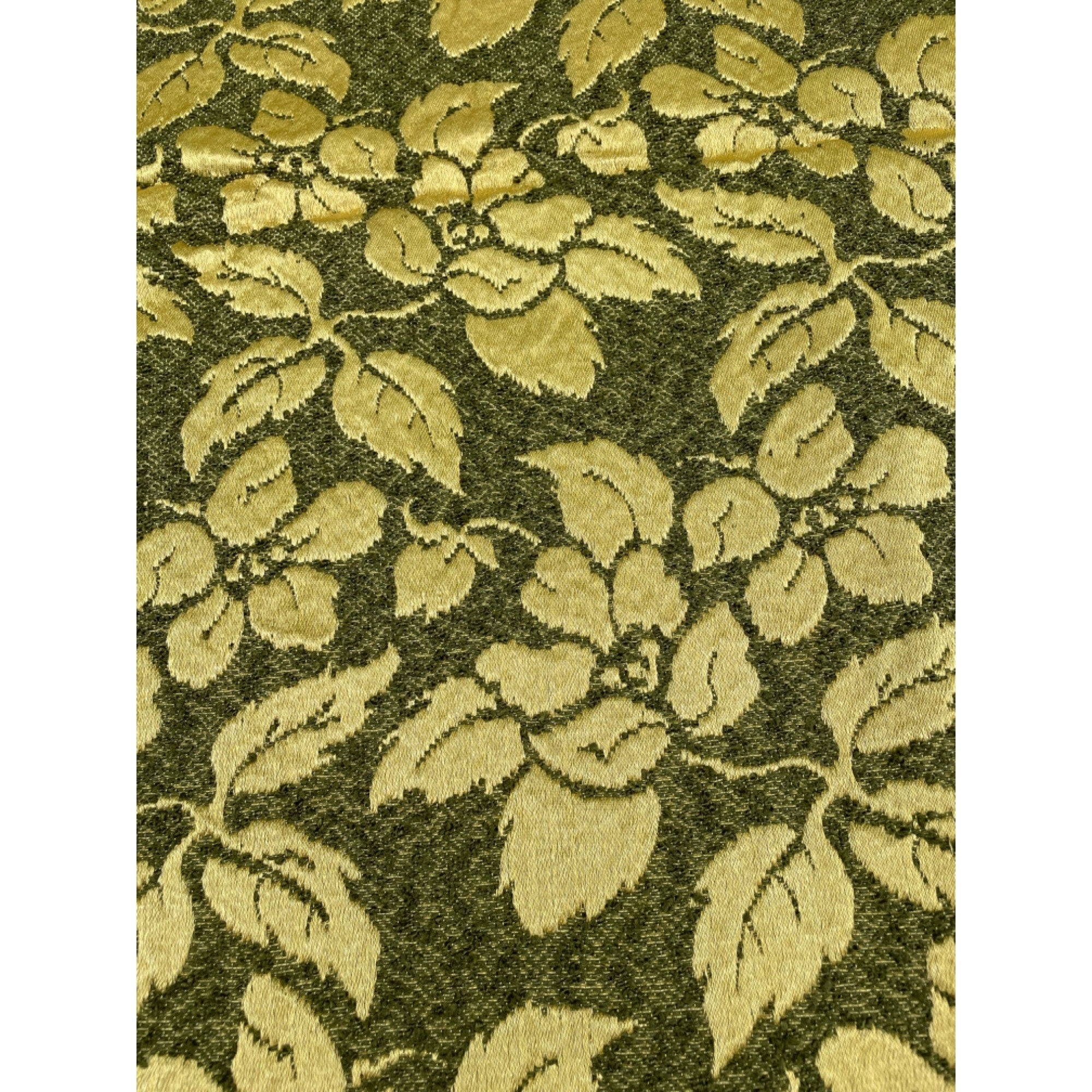 Vintage 60s Green/gold Brocade Floral Upholstery Fabric 54" X 25 ...