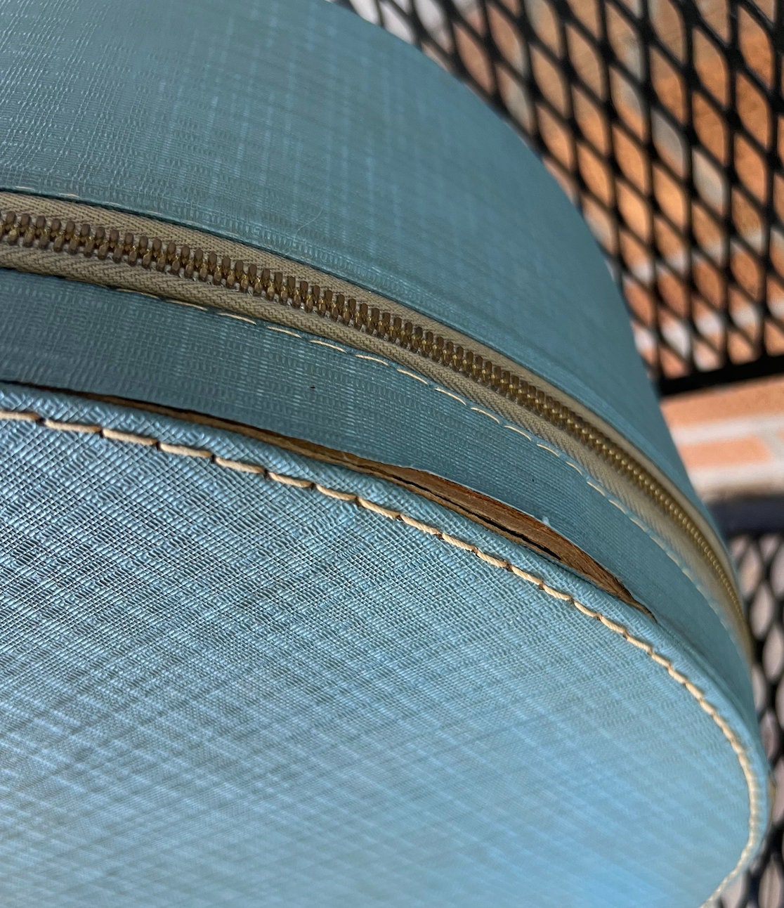 Vintage Blue Round Suitcase Circa 50s | Shop THRILLING