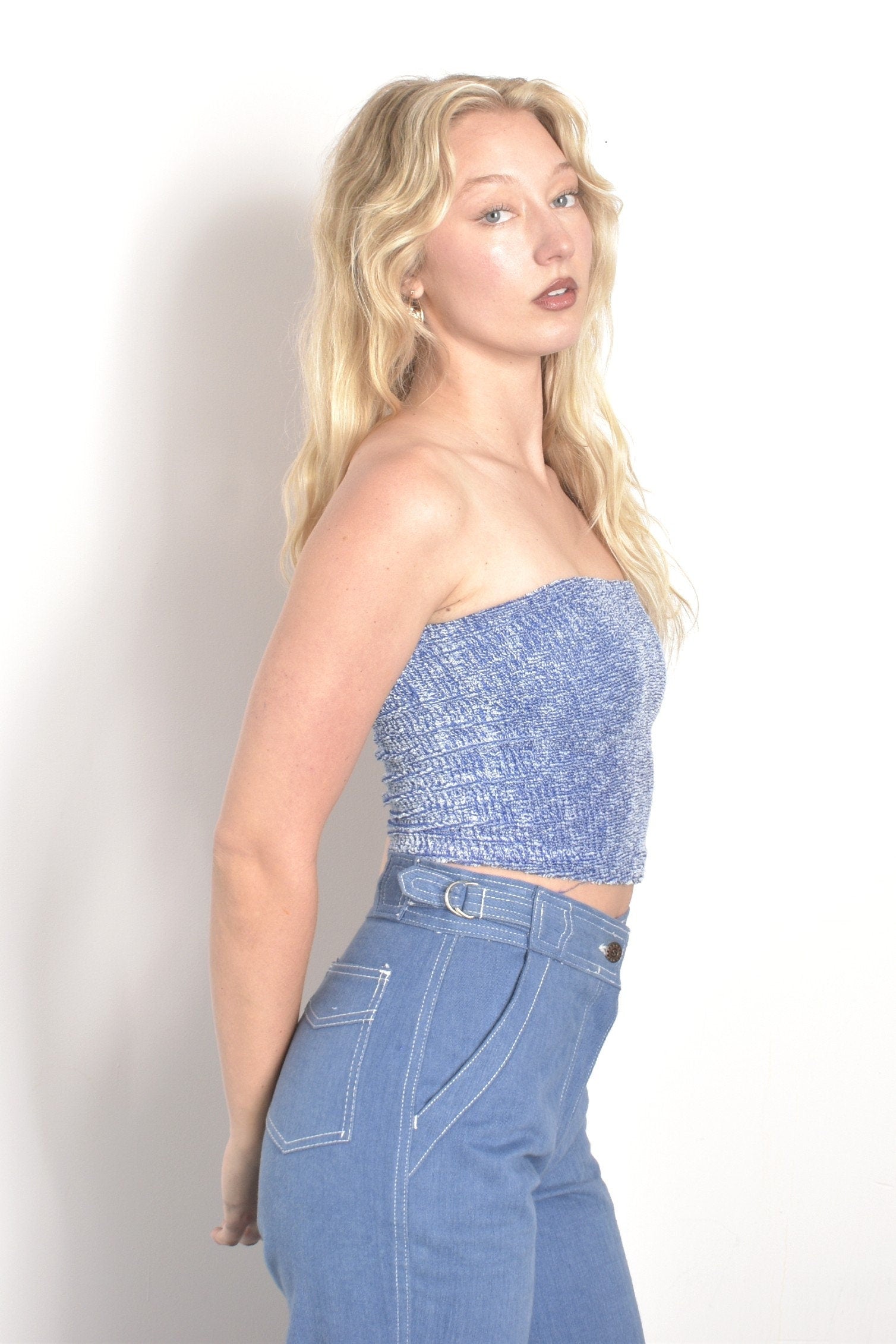 Vintage 70s Blue Terrycloth Tube Top | Shop THRILLING