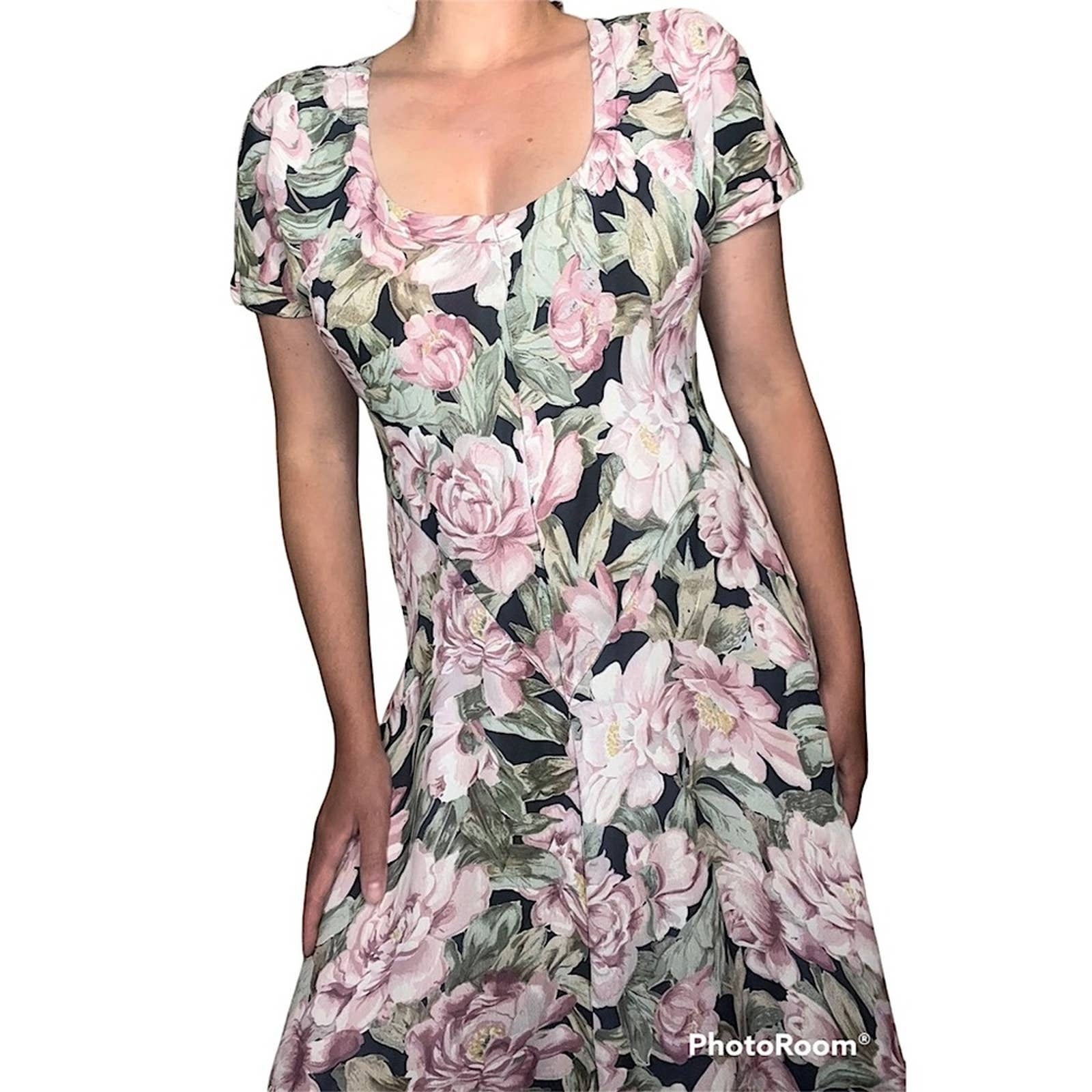 Vintage Starina 90s Floral Grunge Dress Basque Waist by Starina | Shop ...