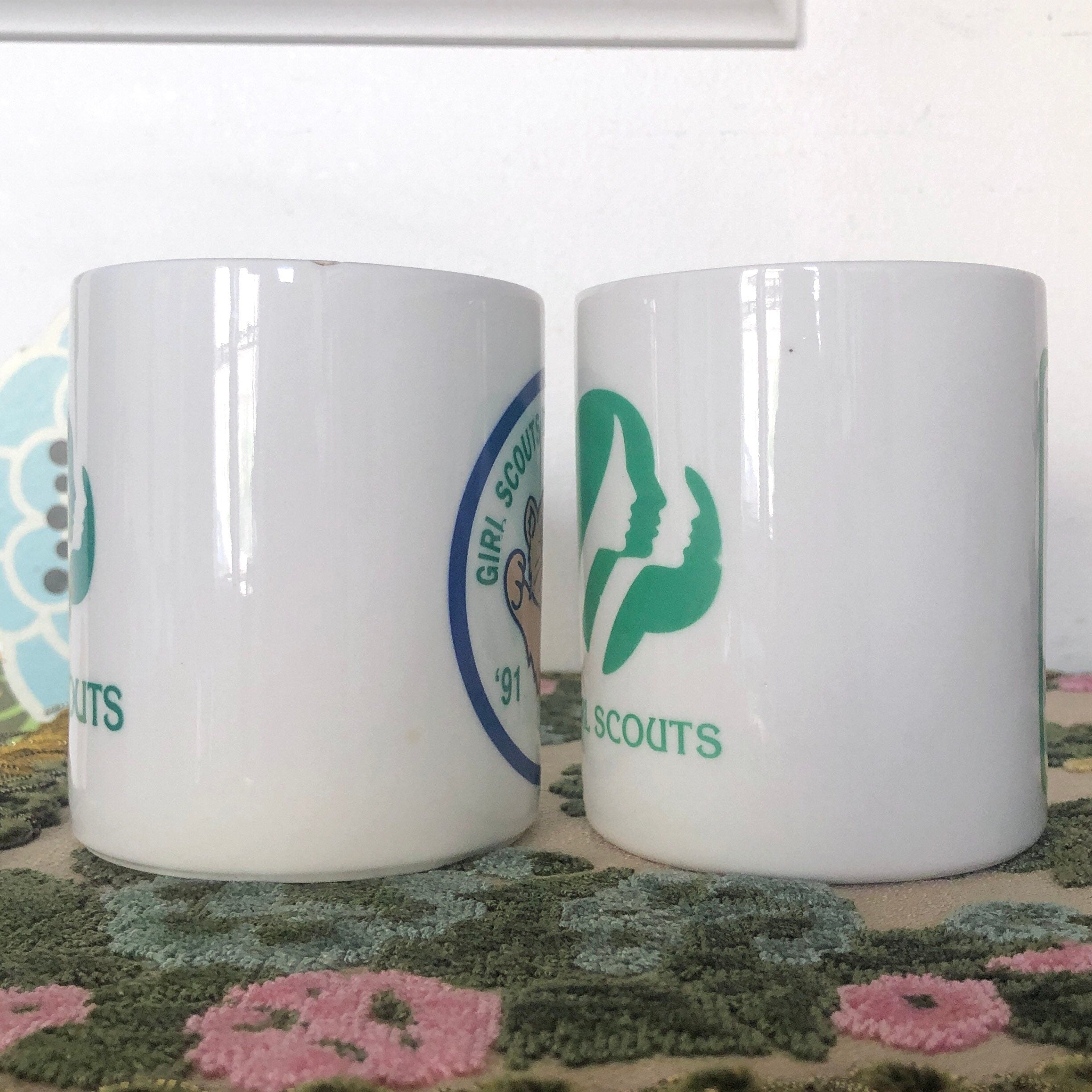 Pair of Vintage Girl Scout Mugs 90s Girl Scout Coffee Cups with Logo a ...