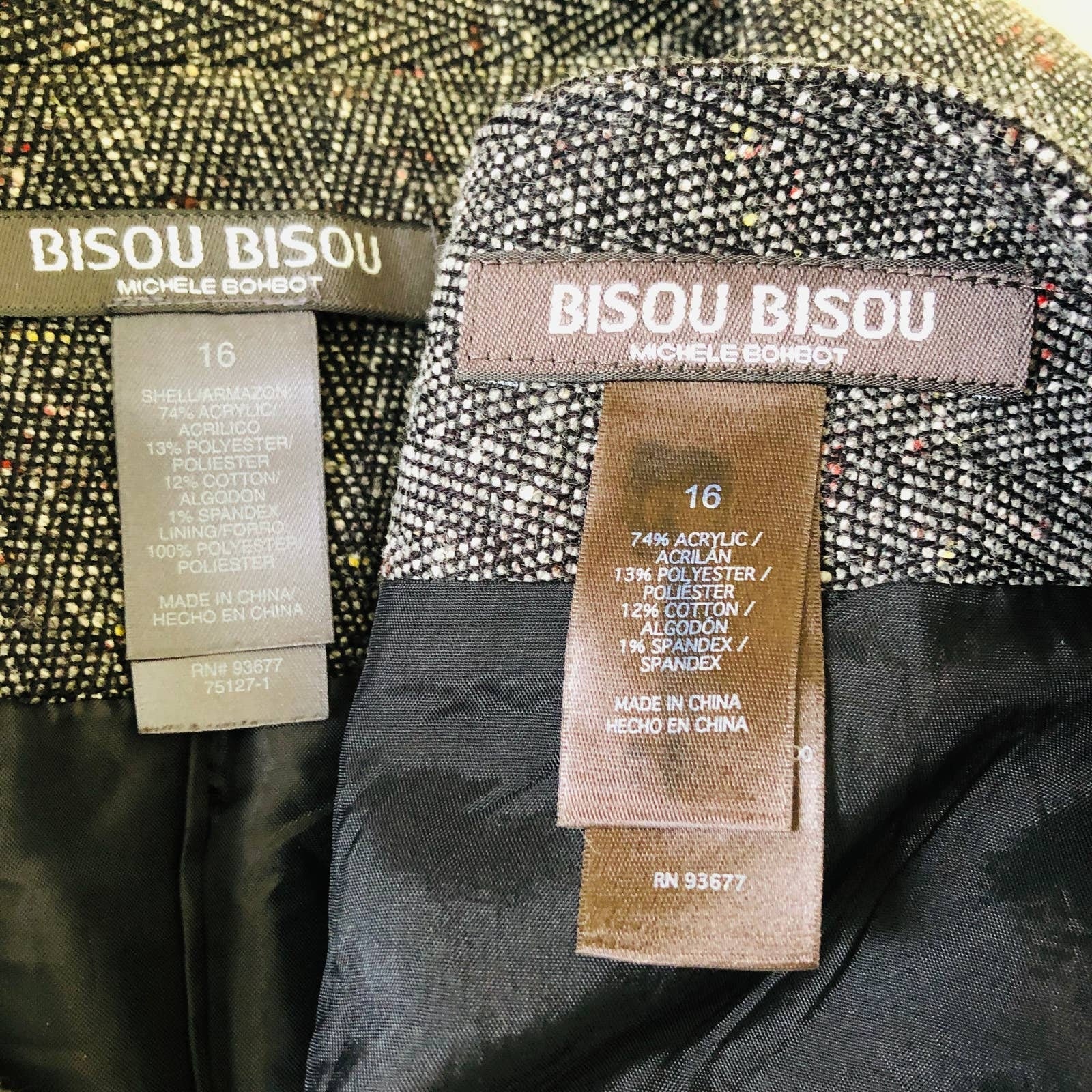 Vintage Bisou Bisou Michele Bohbot Tweed 90s Suit 2 Pc Blazer Jacket ...