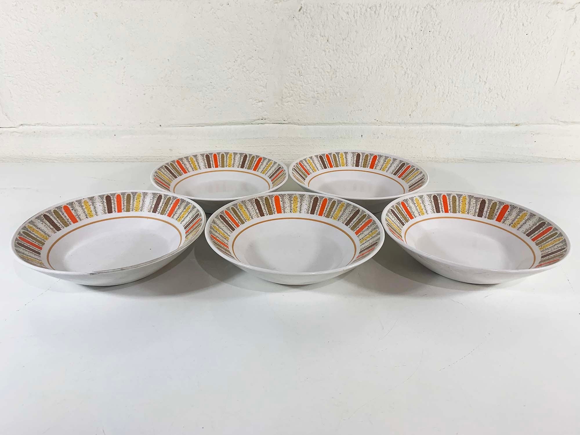 Vintage Noritake Progression Mardi Gras Shallow Bowl Set of 5 Bowls Mid ...