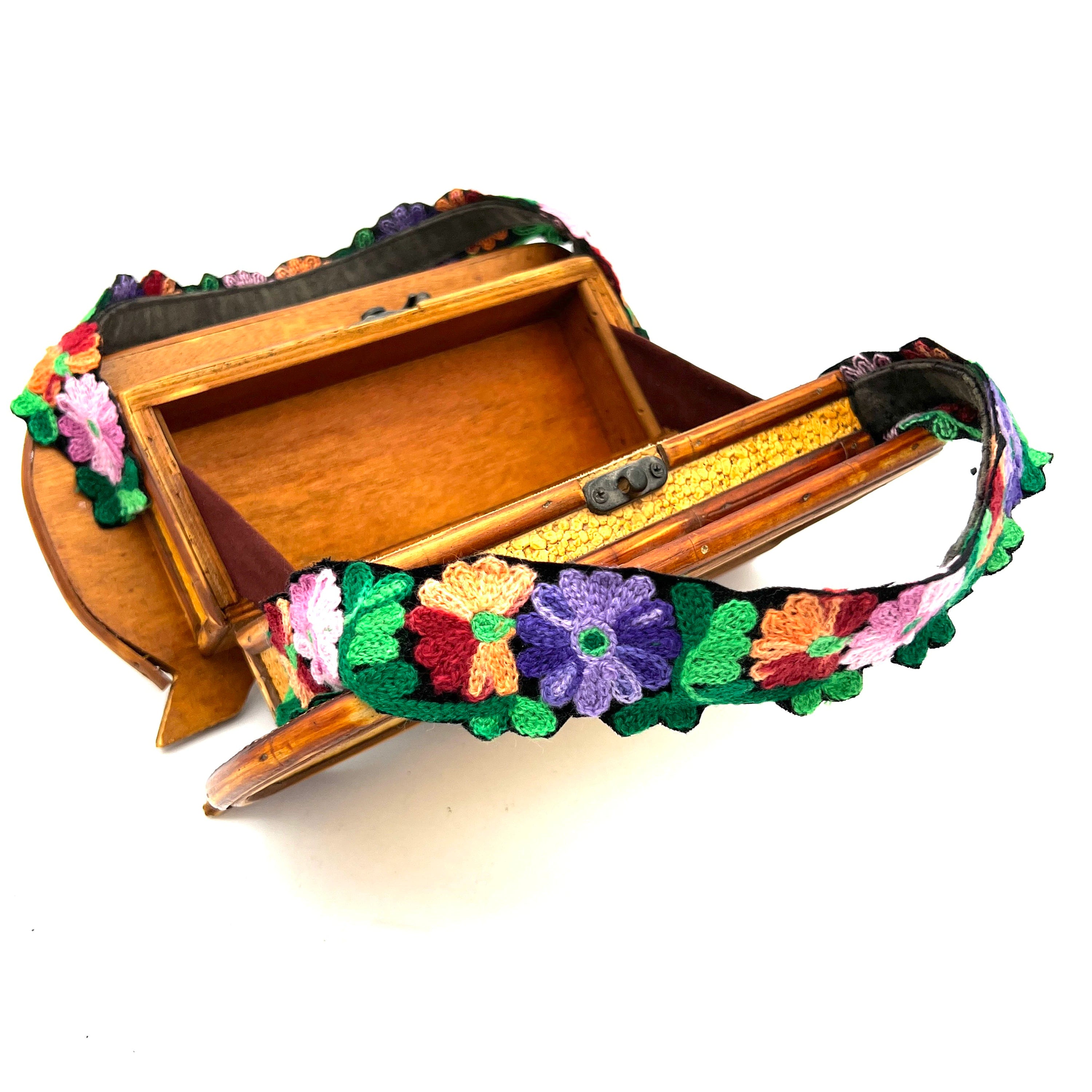 Vintage 60s Wood and Leather Box Bag Purse | Shop THRILLING