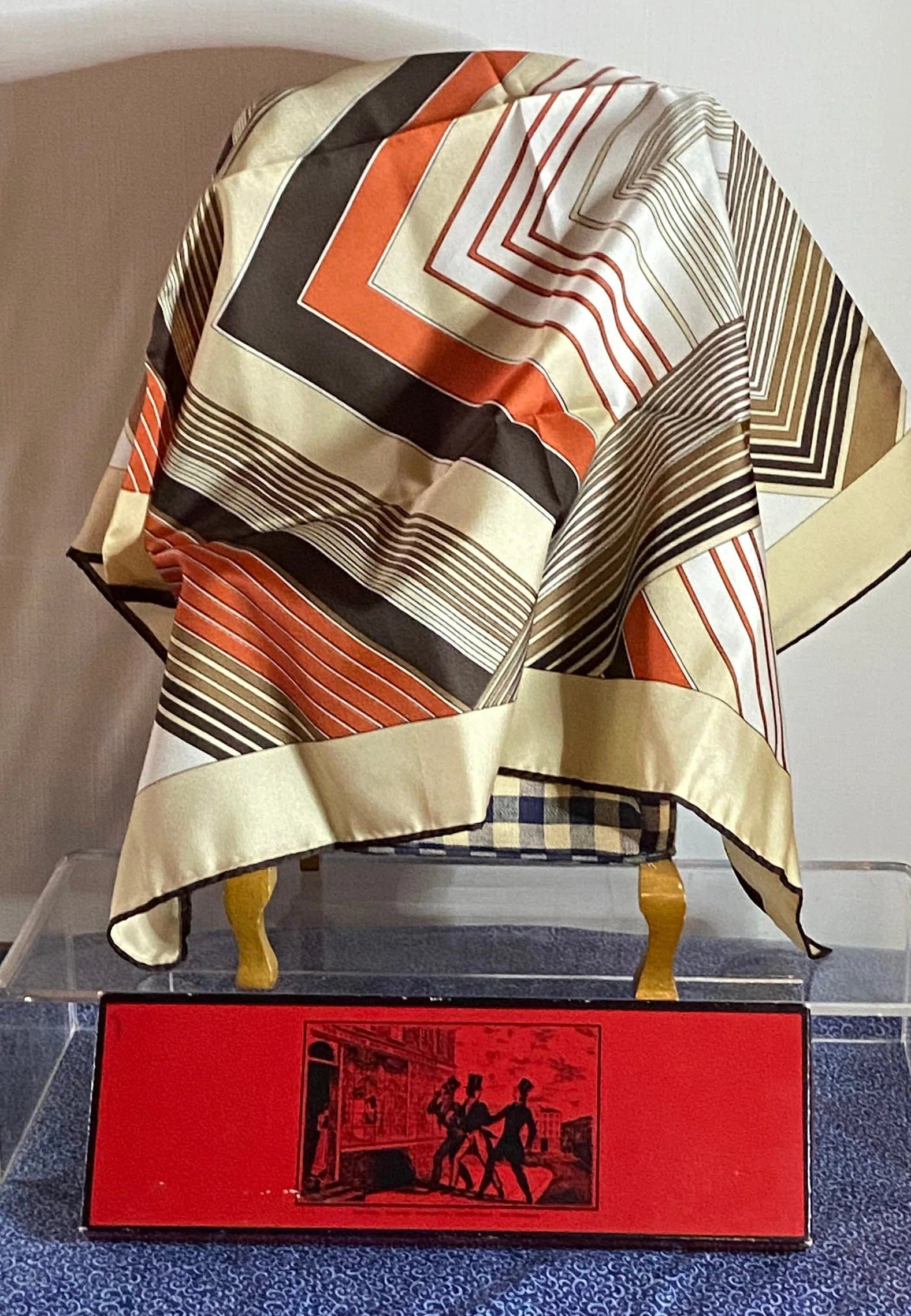 Vintage Brown and Burnt Orange Stripes Abstract Scarf by FIORINI | Shop ...