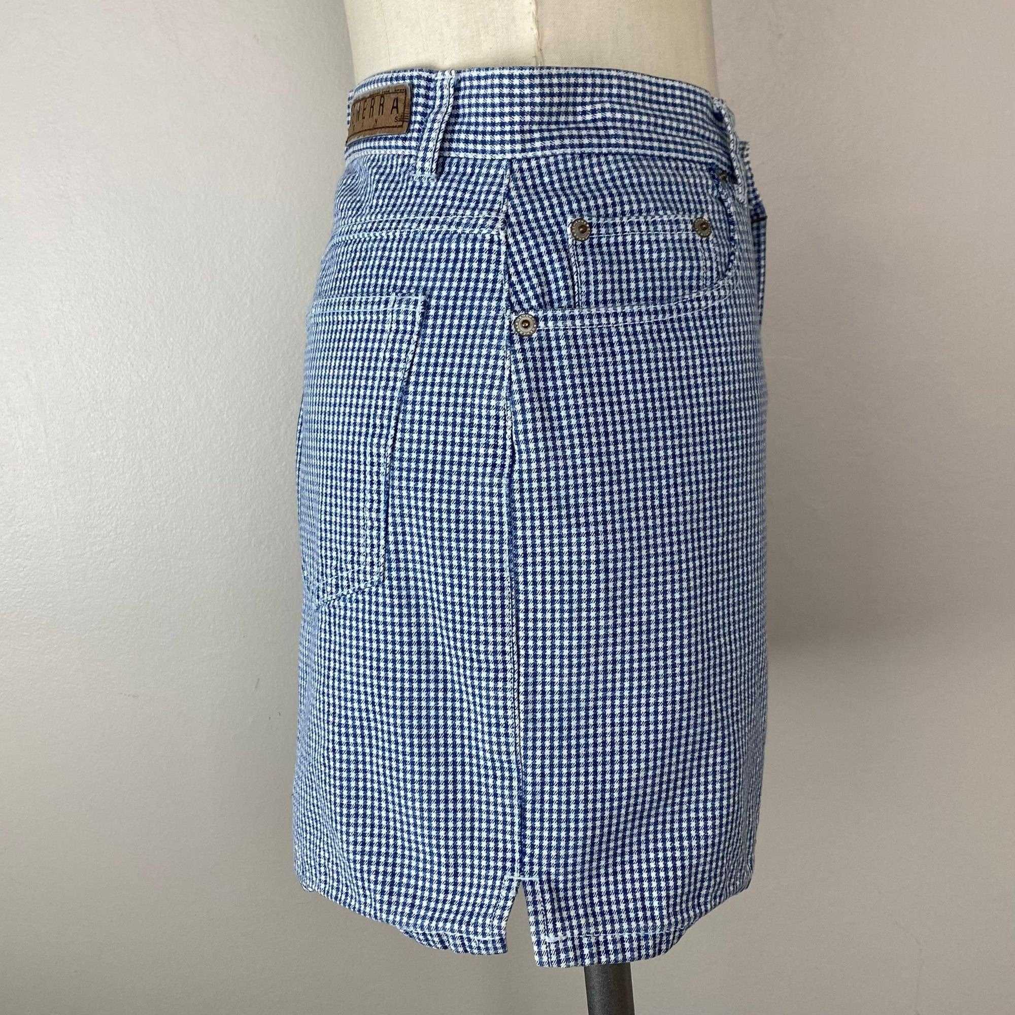 Vintage 90s Generra Blue Gingham Denim Shorts by Generra | Shop THRILLING