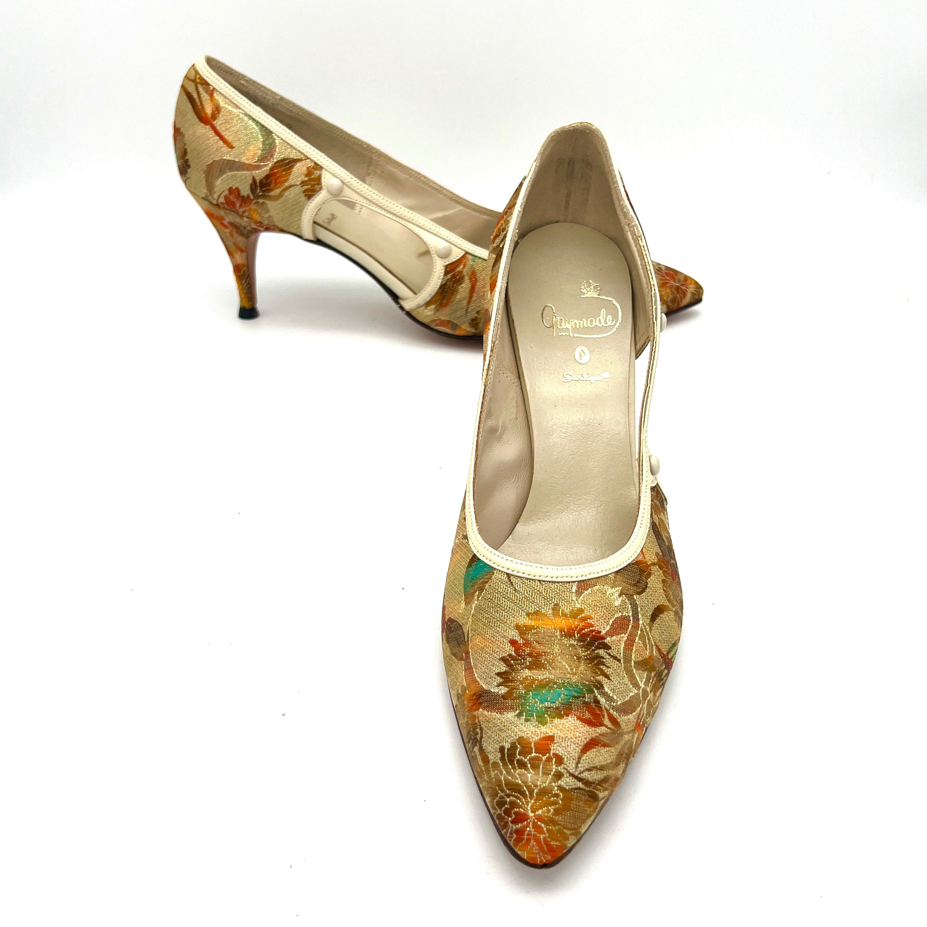 Vintage 60s Deadstock Silk Brocade Heels | Shop THRILLING
