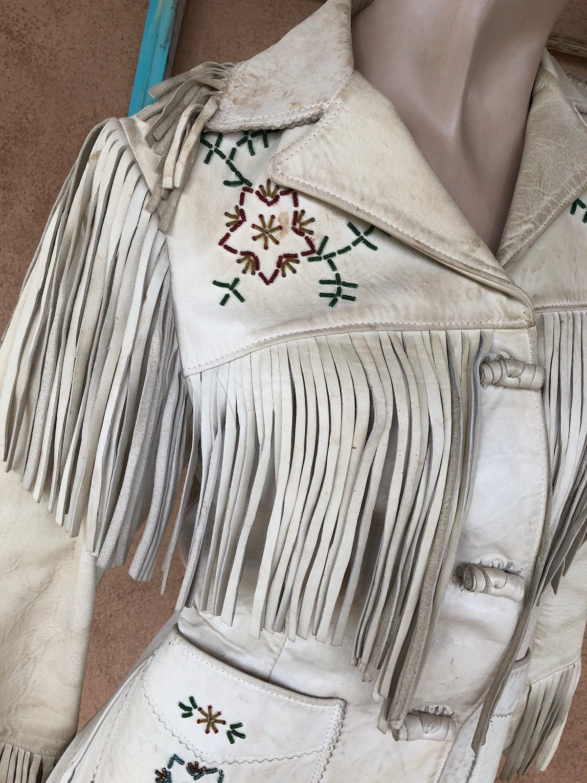 Vintage 50s White Buckskin Fringe Jacket Western Cowgirl Style by Chris ...
