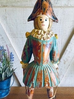 Vintage Hand Carved Wood Soldier Handmade Wood Sculpture. Rustic Decor ...