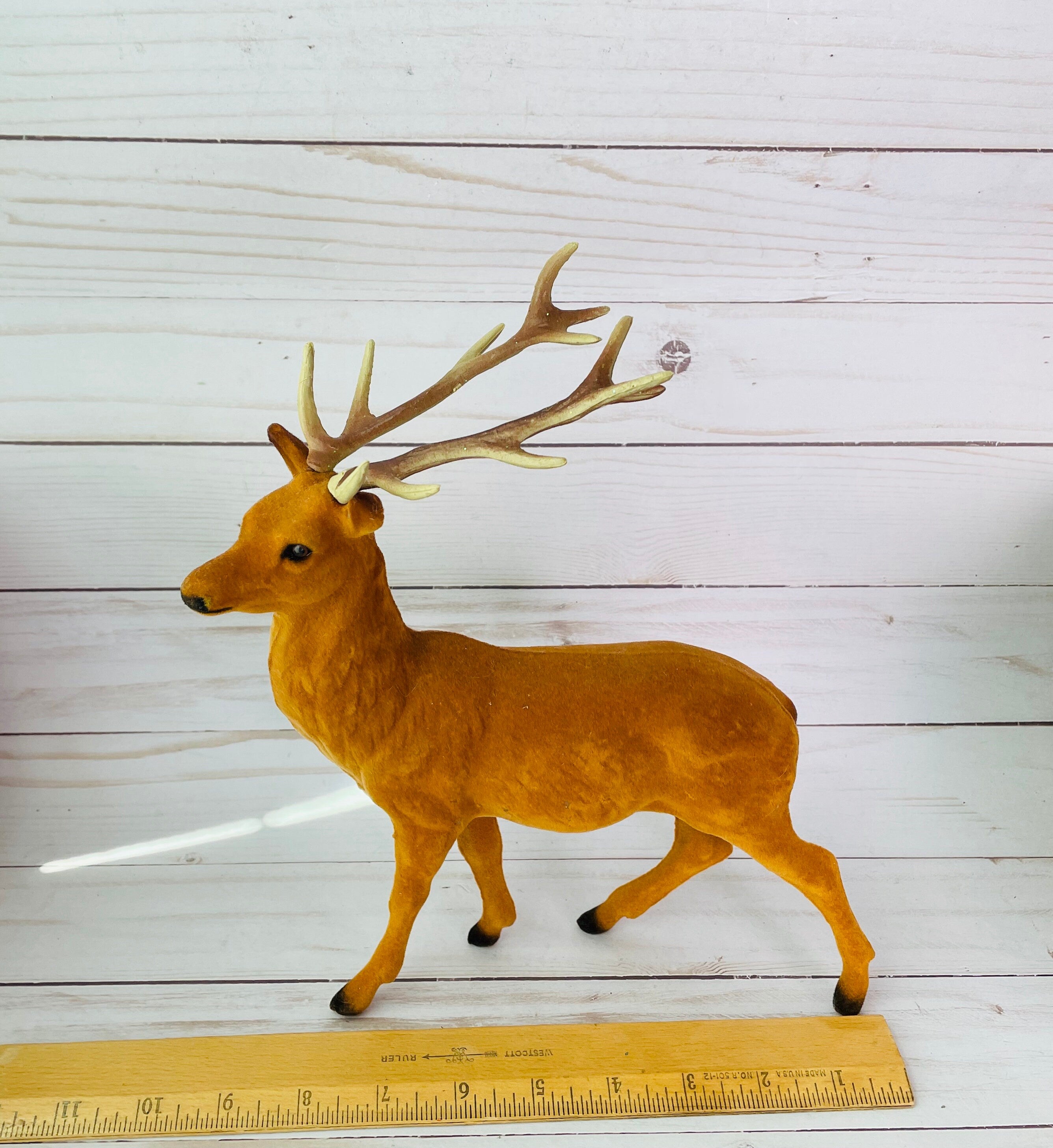 Vintage Plastic Flocked Deer Vintage | Shop THRILLING