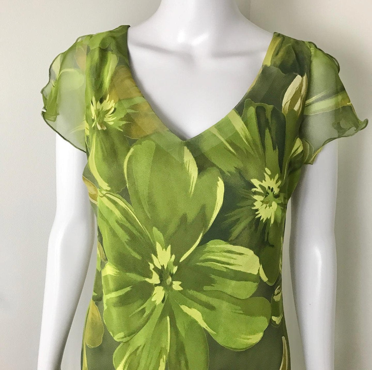 Vintage 90s Green Flower Cdc Dress with Petal Hemline by CDC | Shop ...