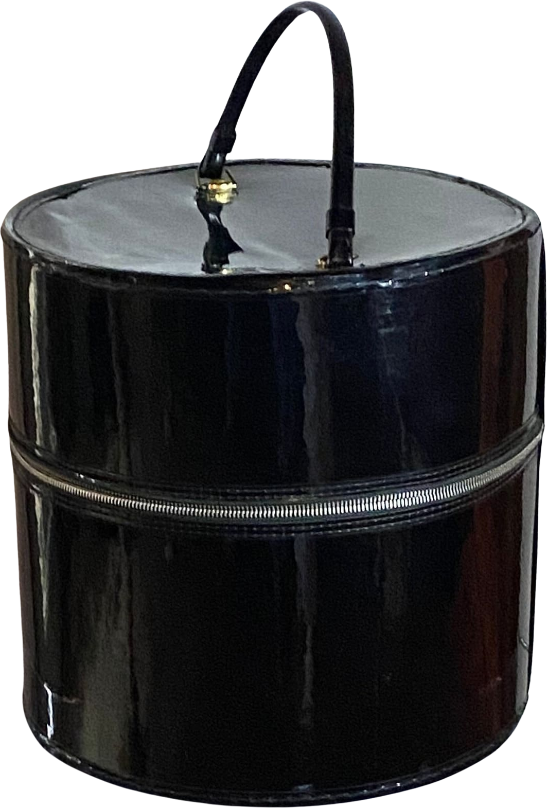 Vintage Black Vinyl Round Suitcase | Shop THRILLING