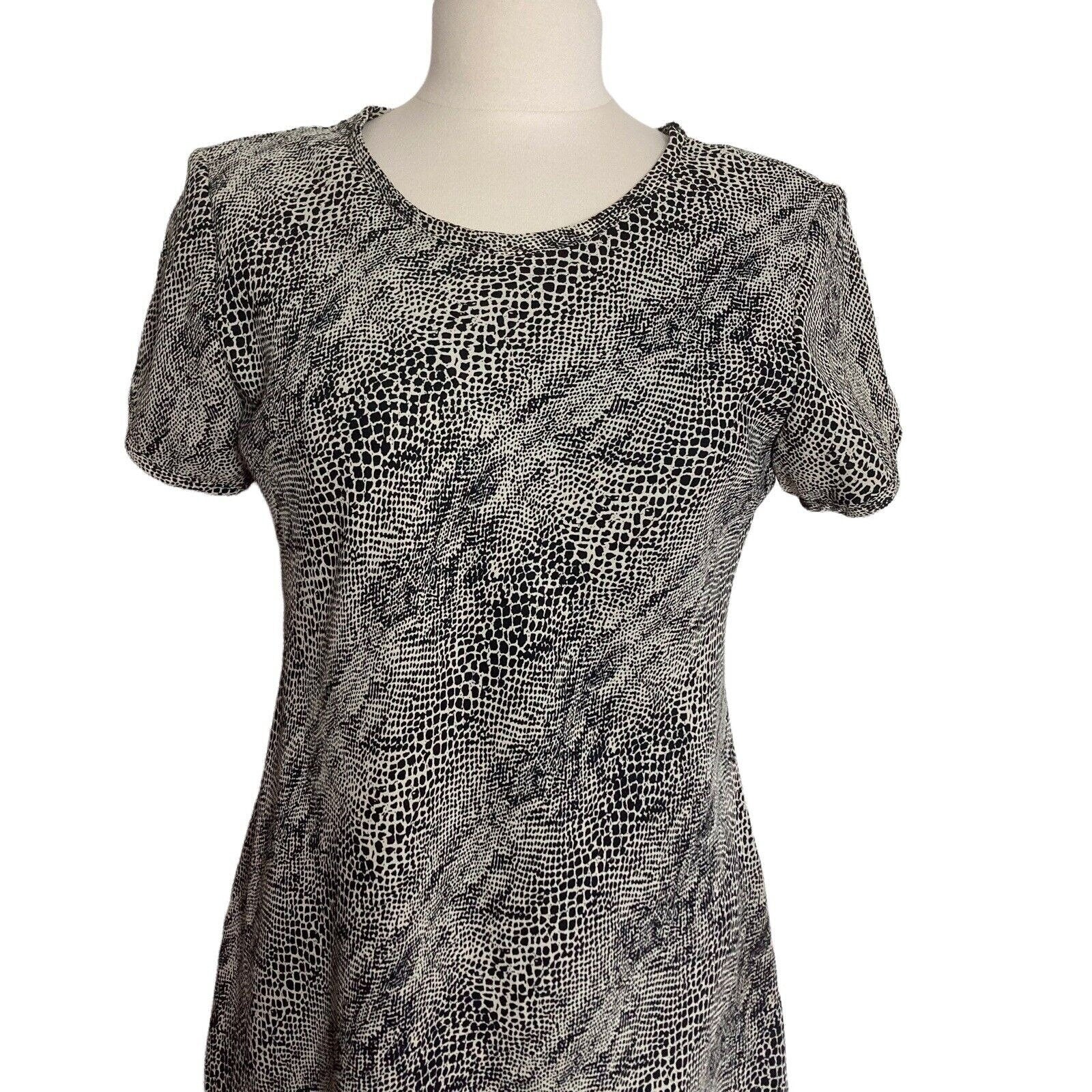 Vintage Jeffrey and Dara by Linda Hutley Dress Womens 10 Black Snakesk ...