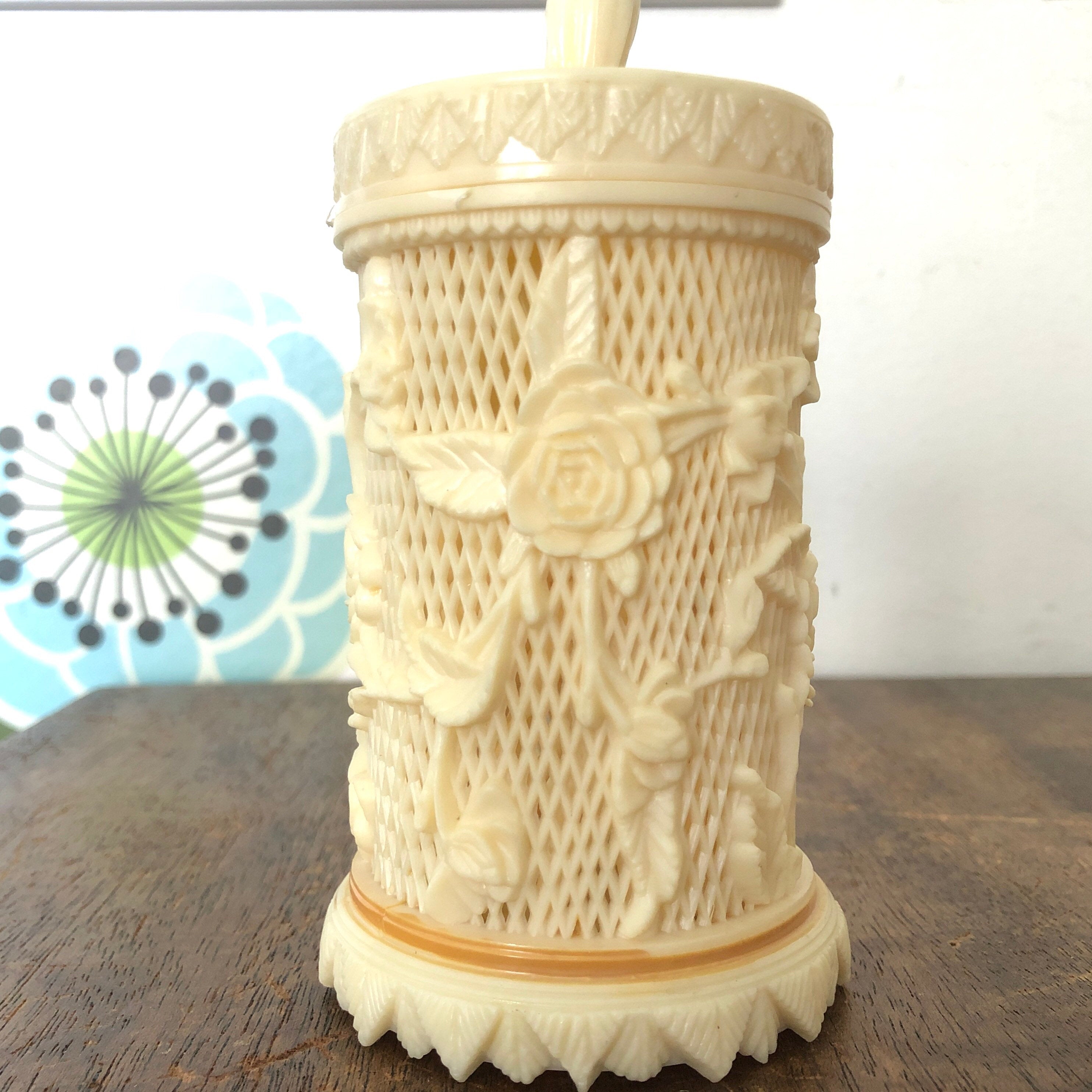 Vintage Cocktail Forks and Canister 60s Faux Ivory Cocktail Picks and ...