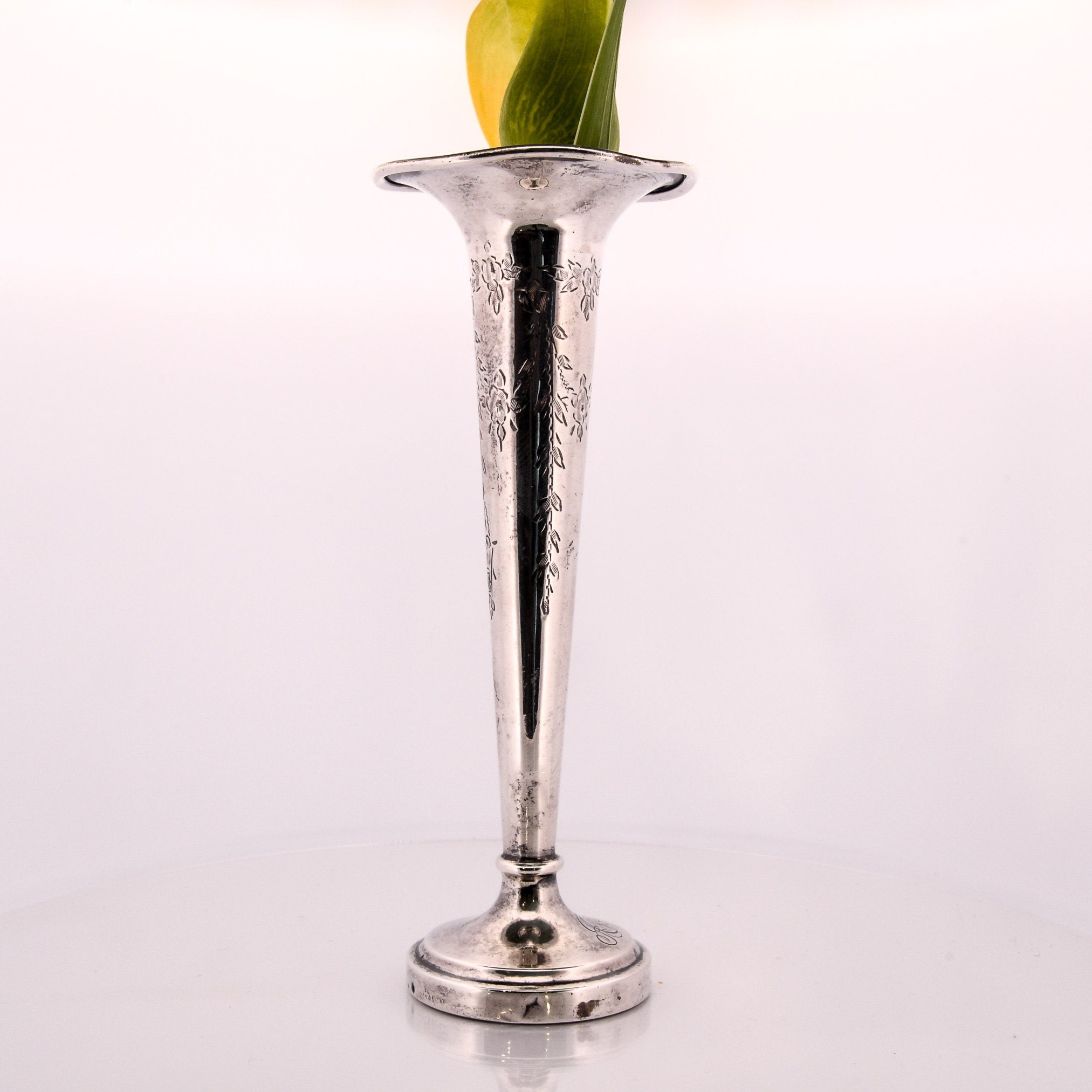 Vintage Antique Fluted Sterling Silver Vase Early 20th Century ...