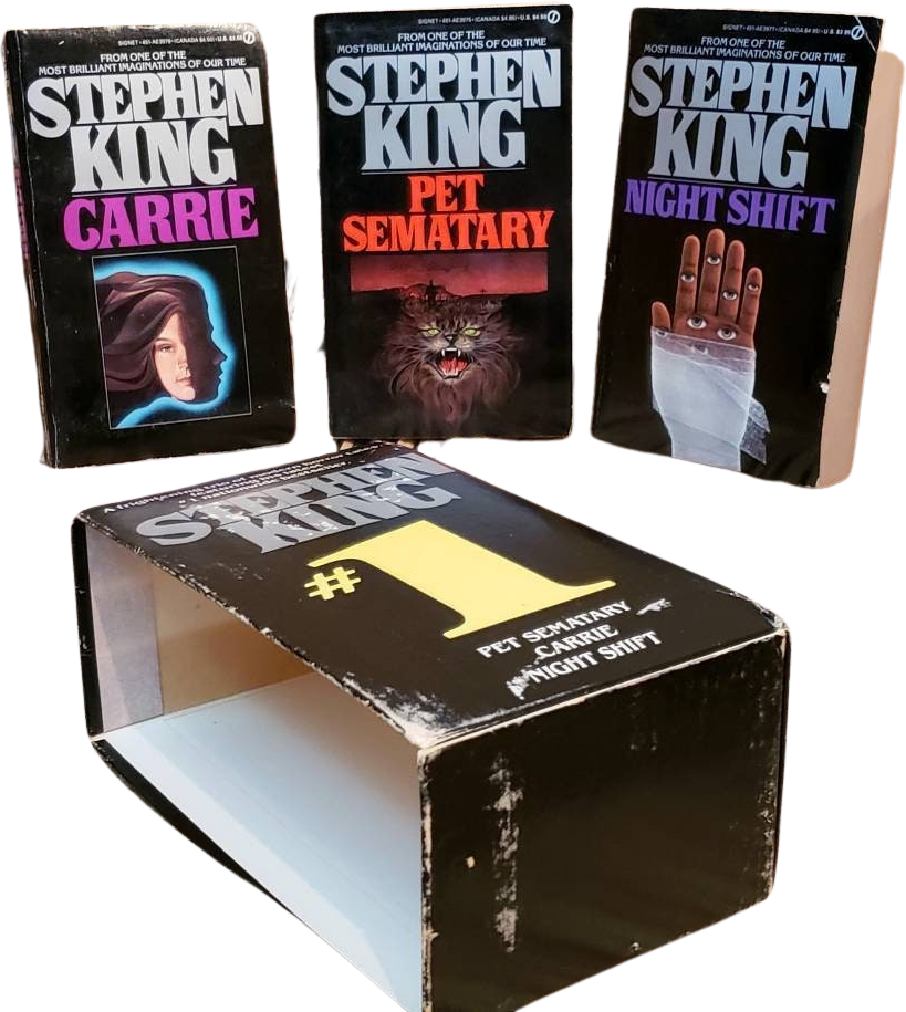 Vintage 80s Box Set of 3 Books Carrie Pet Sematary and Night Shift by ...