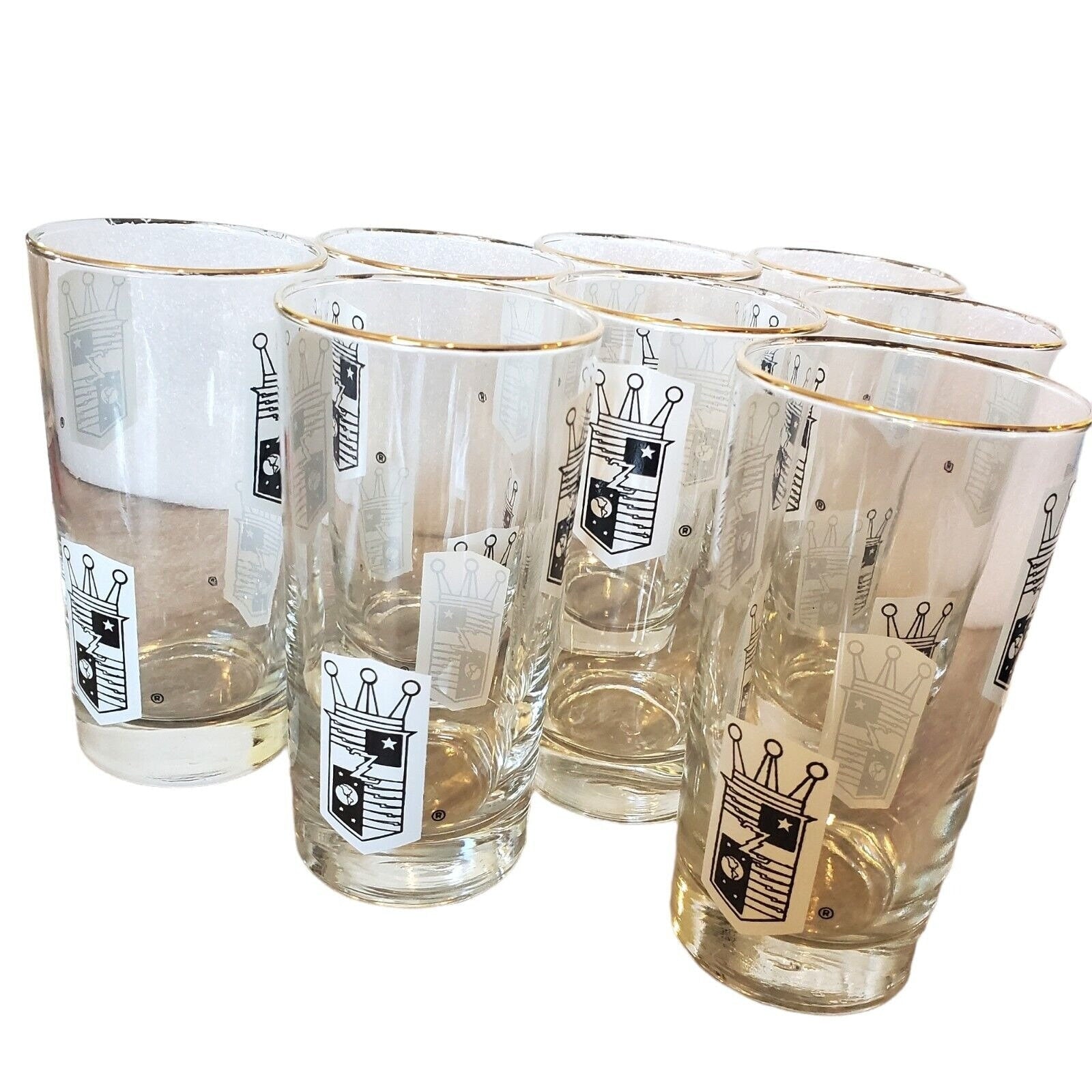 Vintage Mcm Zenith Radio Tv Television Advertising Bar Drinking Glasse ...