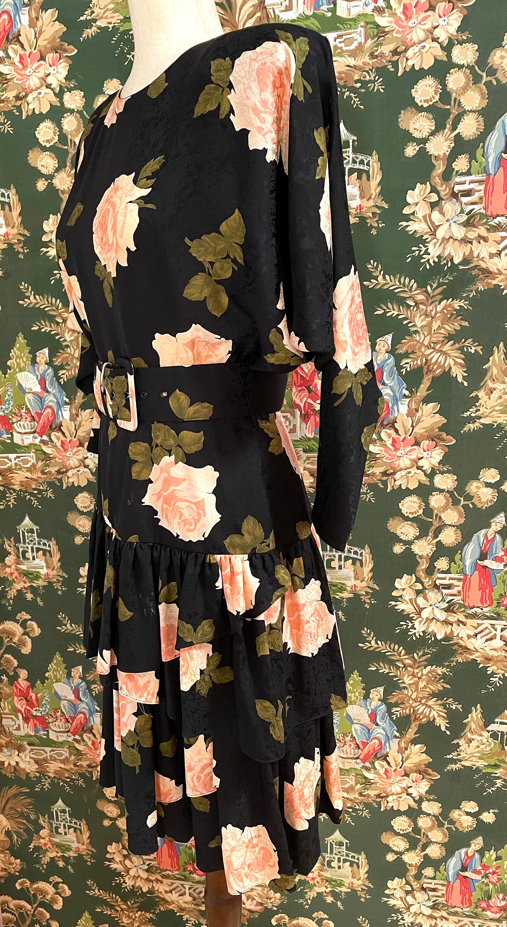 80s Vintage Floral Silk Dress by St Gillian by St Gillian | Shop THRILLING