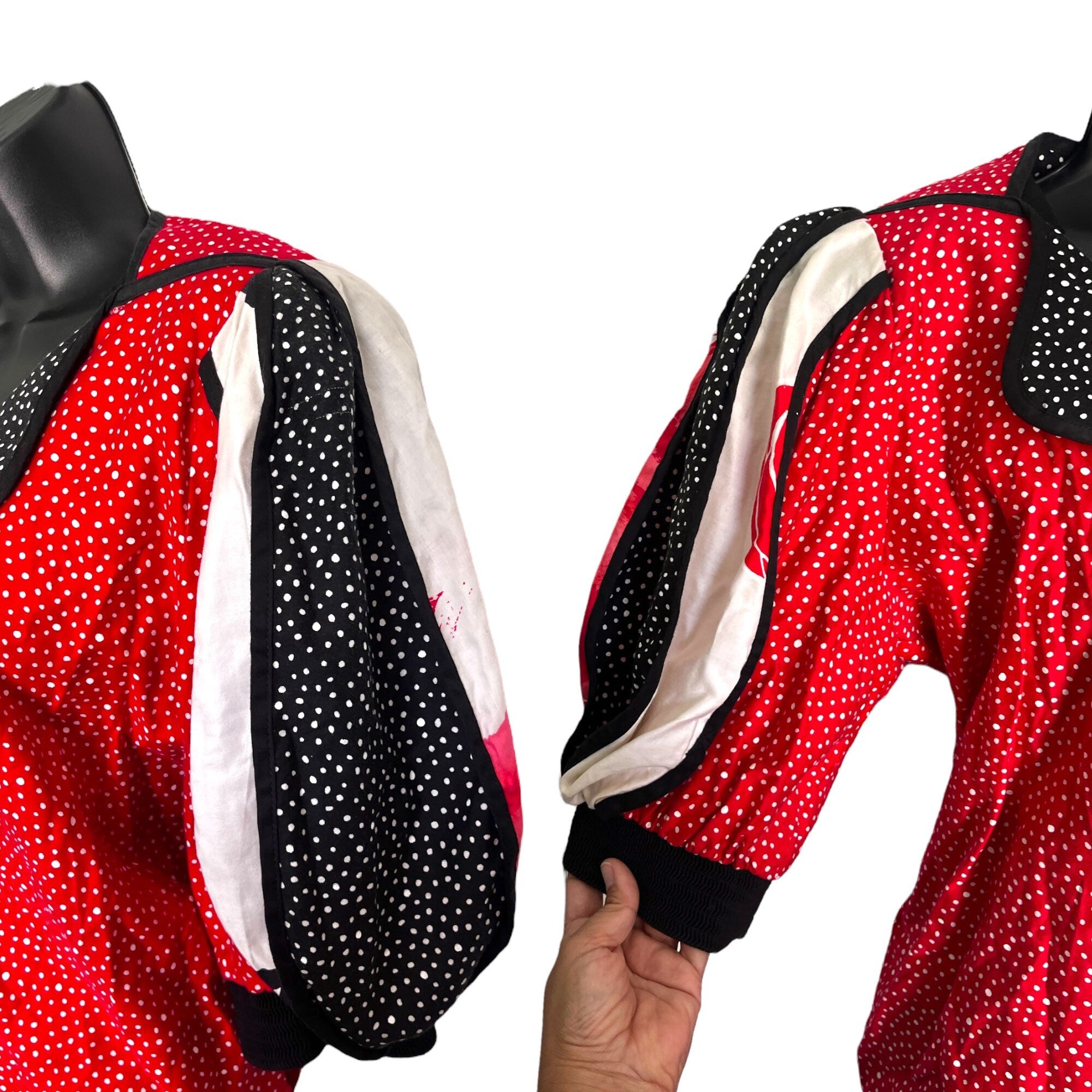 Amazing Vintage Avant-Garde Set Jacket Shorts 80s 90s Polka Dot Black ...