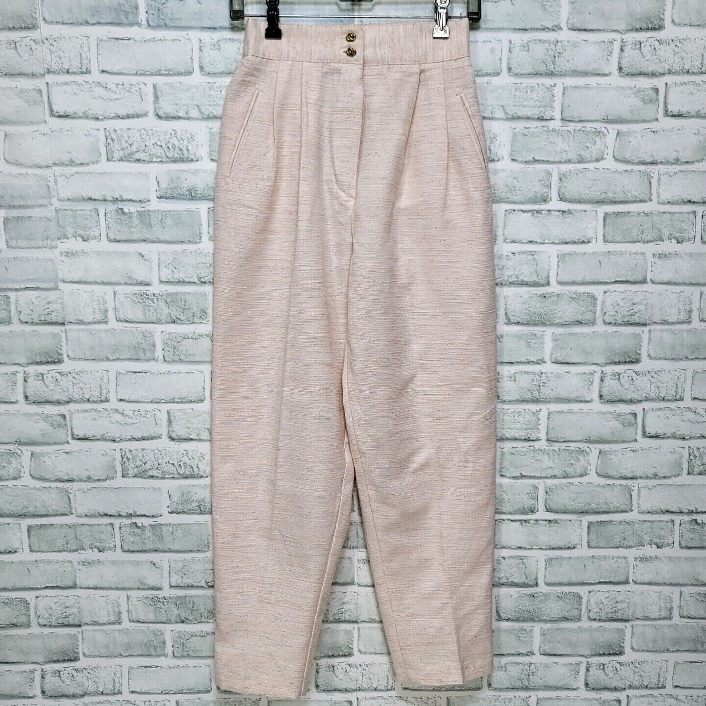 Vintage 80s Slub Knit Tweed Pleated High Waist Pants By Intriguing ...