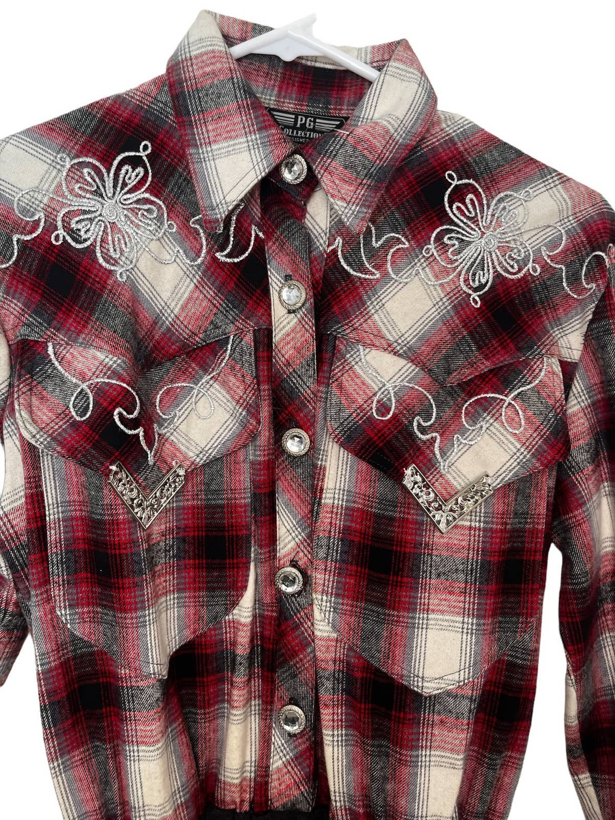 Vintage 80s/90s Plaid Red Rhinestone Stirrup Jumper Rodeo Western Fall ...