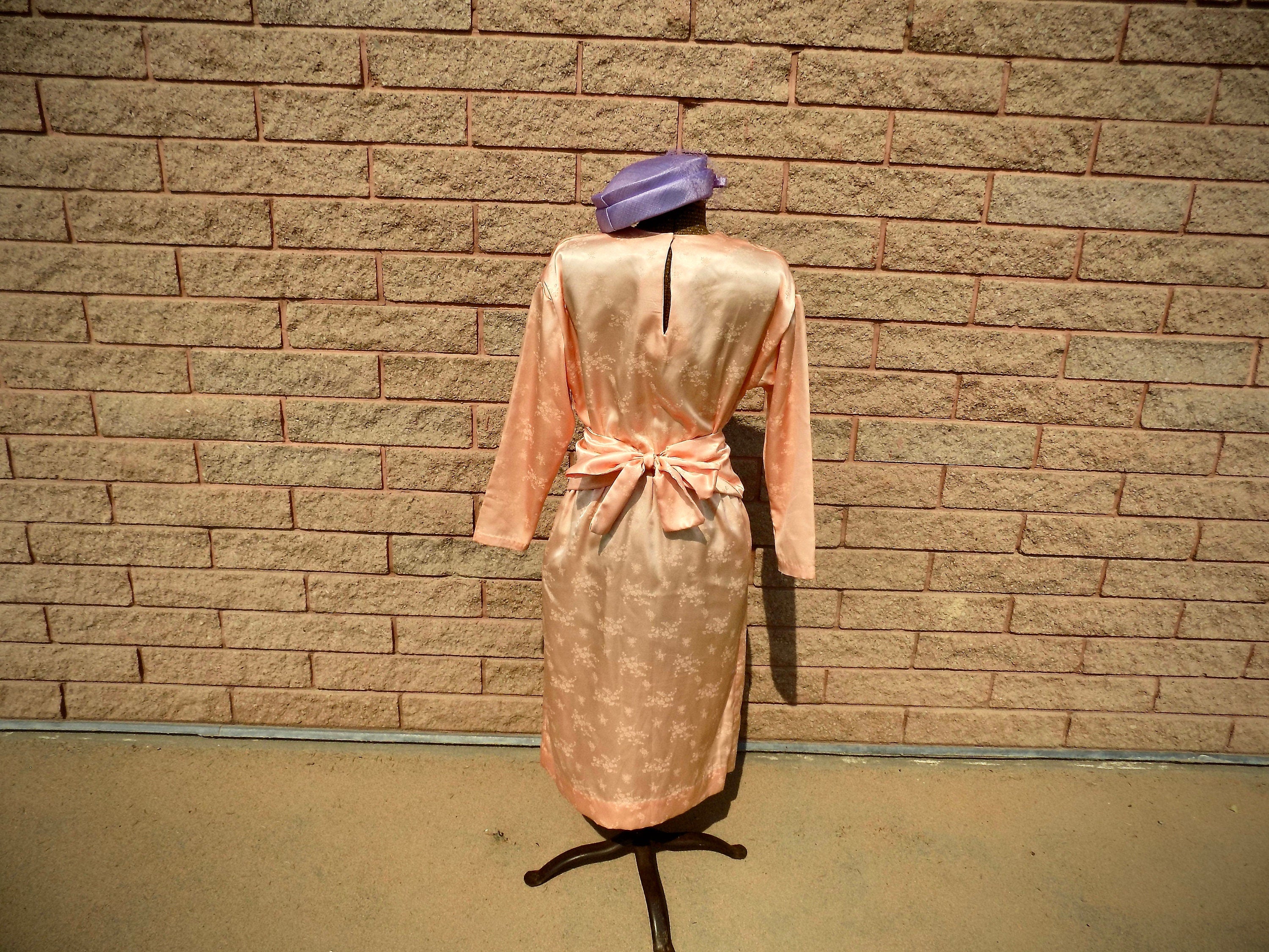 Vintage 80s Peach Dress with Matching Belt | Shop THRILLING