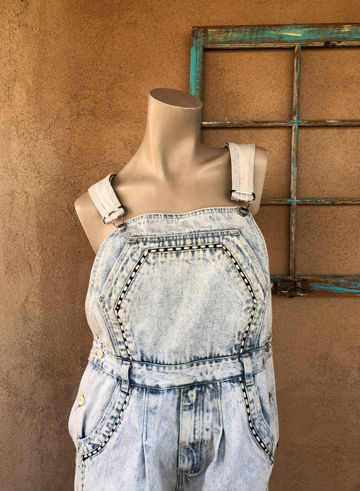 Vintage 80s Acid Wash Overalls Sz M 32 by No! Revolt | Shop THRILLING