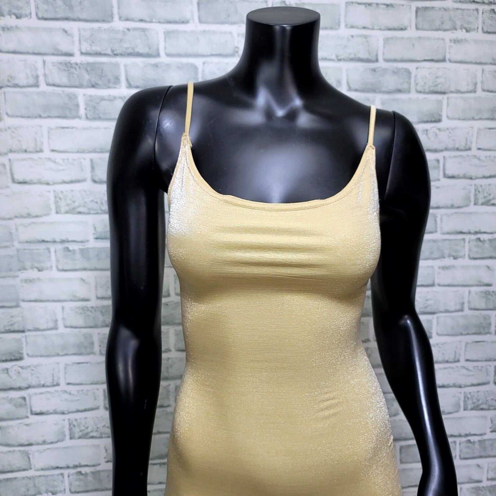 Vintage 90s Gold Shiny Bodycon Micro Mini Dress Club By Mitra Modelle ...