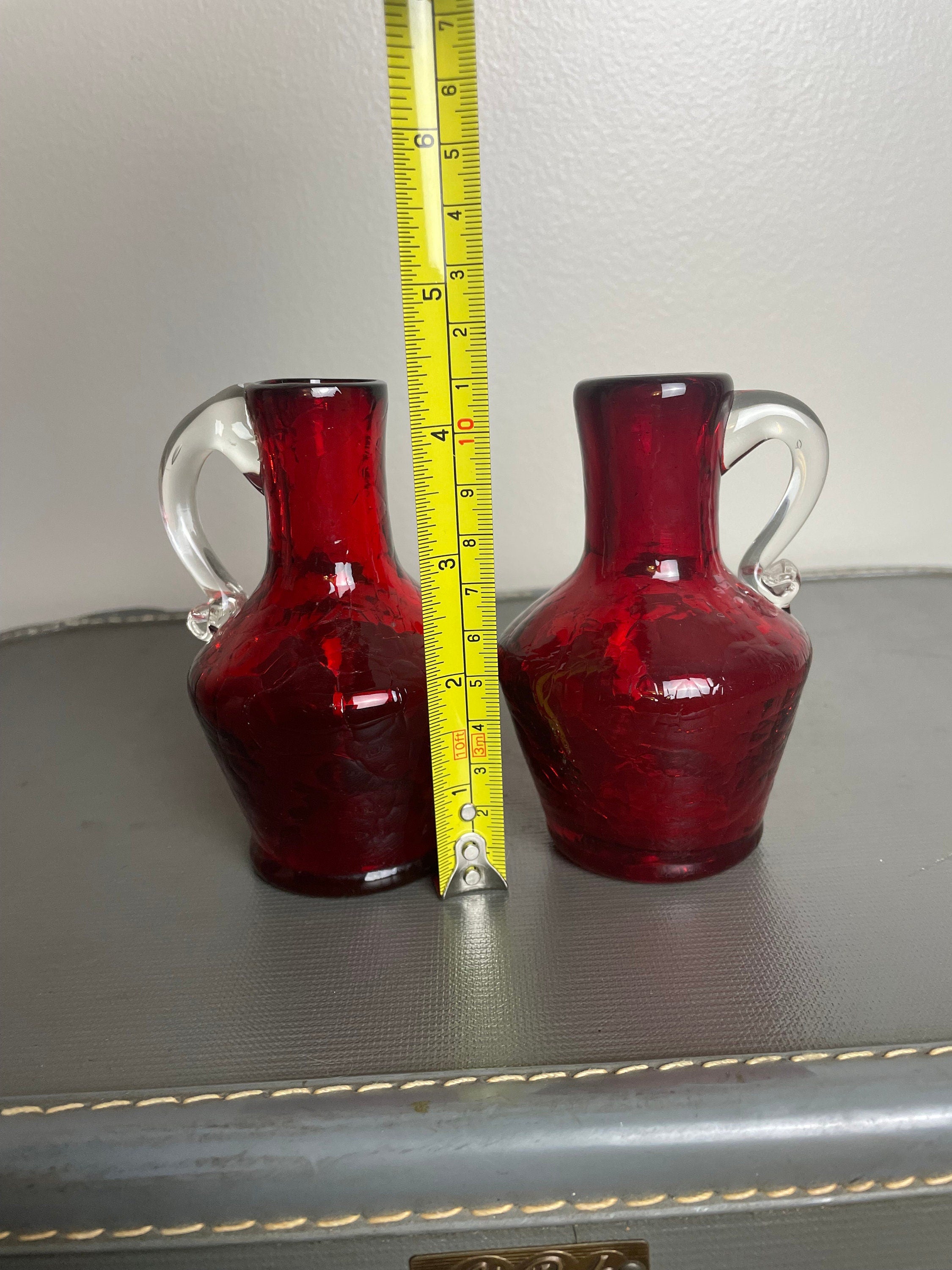 Vintage Glass Dark Red Mini Jugs Bud Vase Set by Fenton | Shop THRILLING