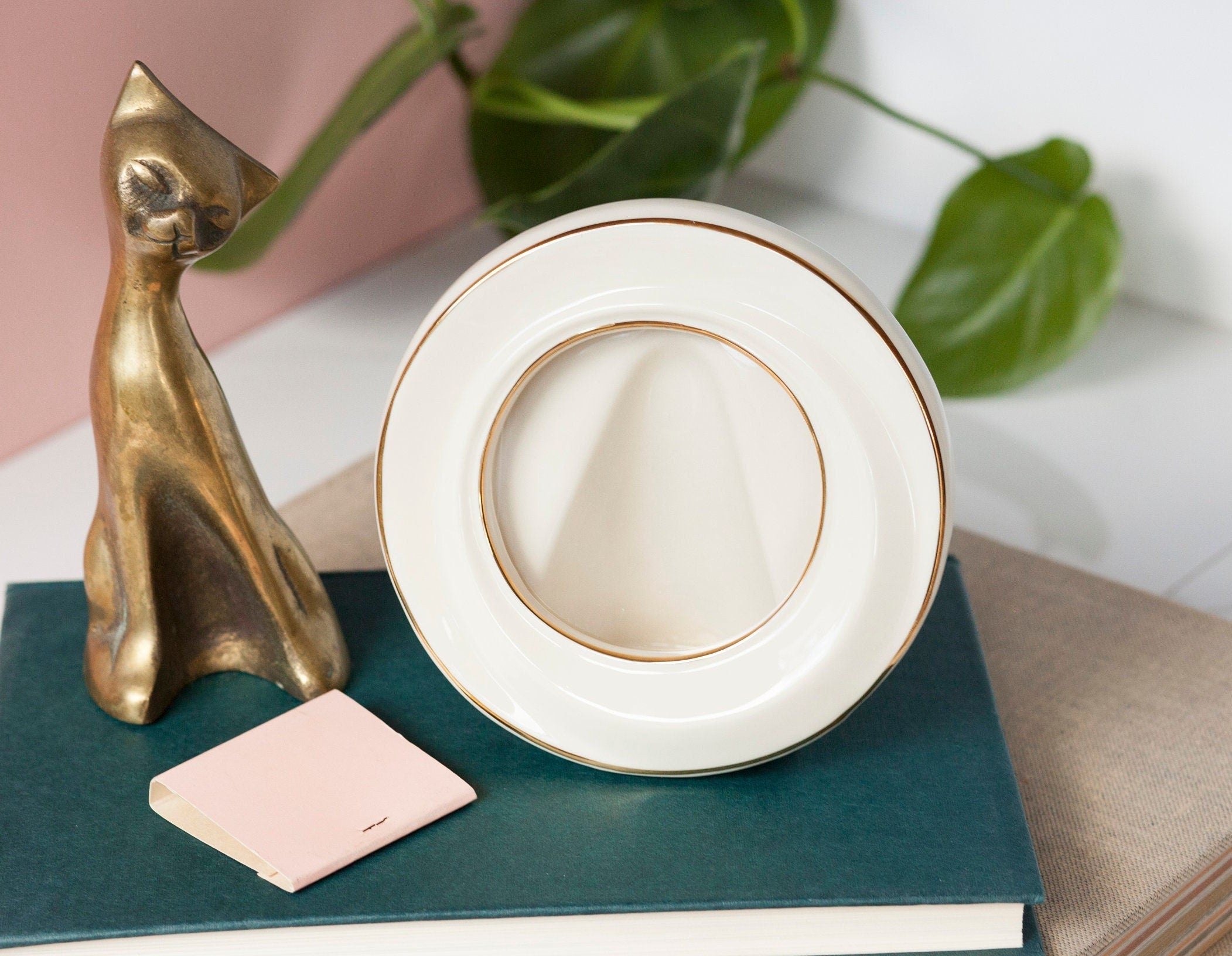 Tabletop Delicate Porcelain Cream and Gold Photo Frame Vintage | Shop ...