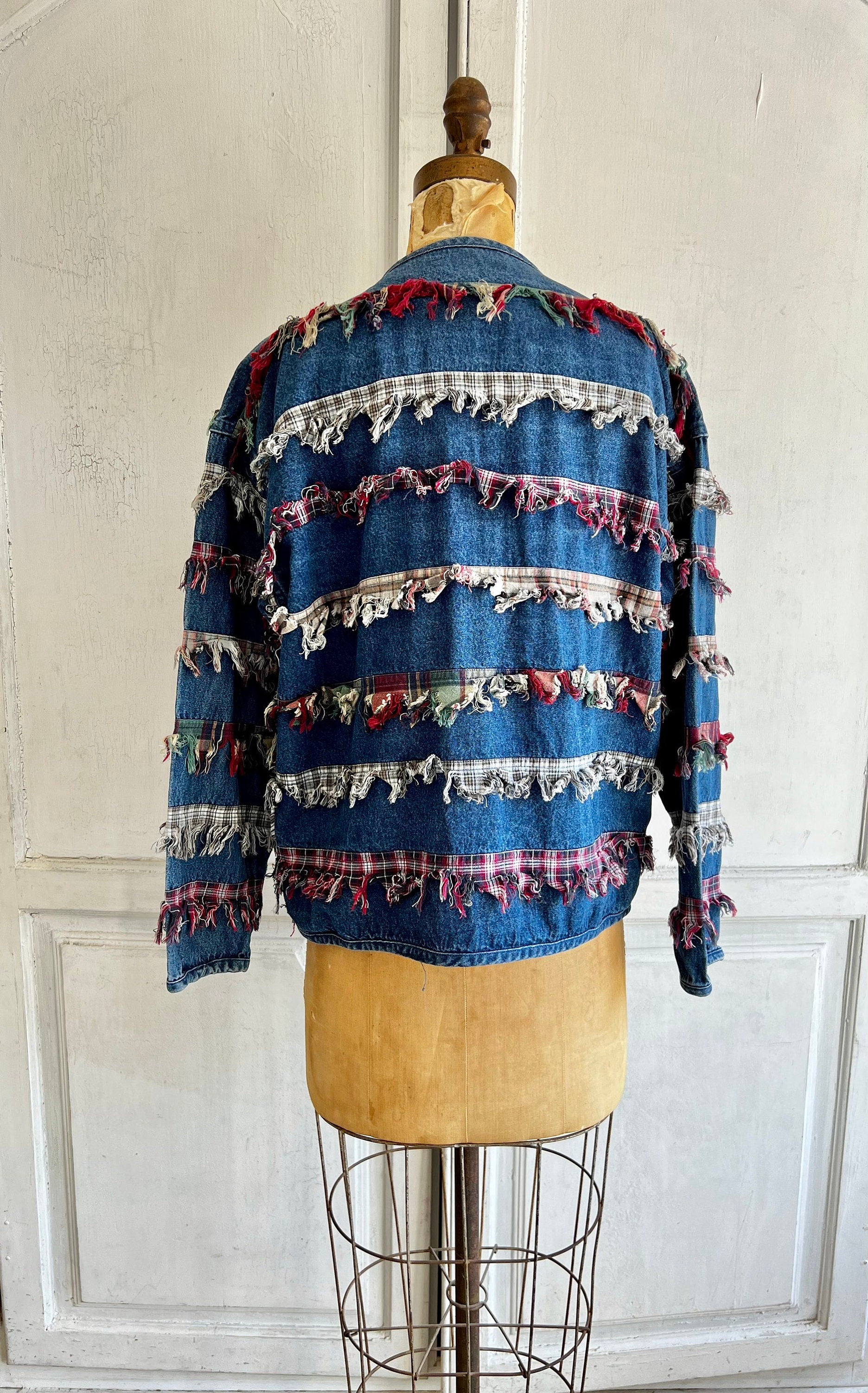 90s Embellished Denim Jacket Vintage Jean Jacket Small - Medium by New ...