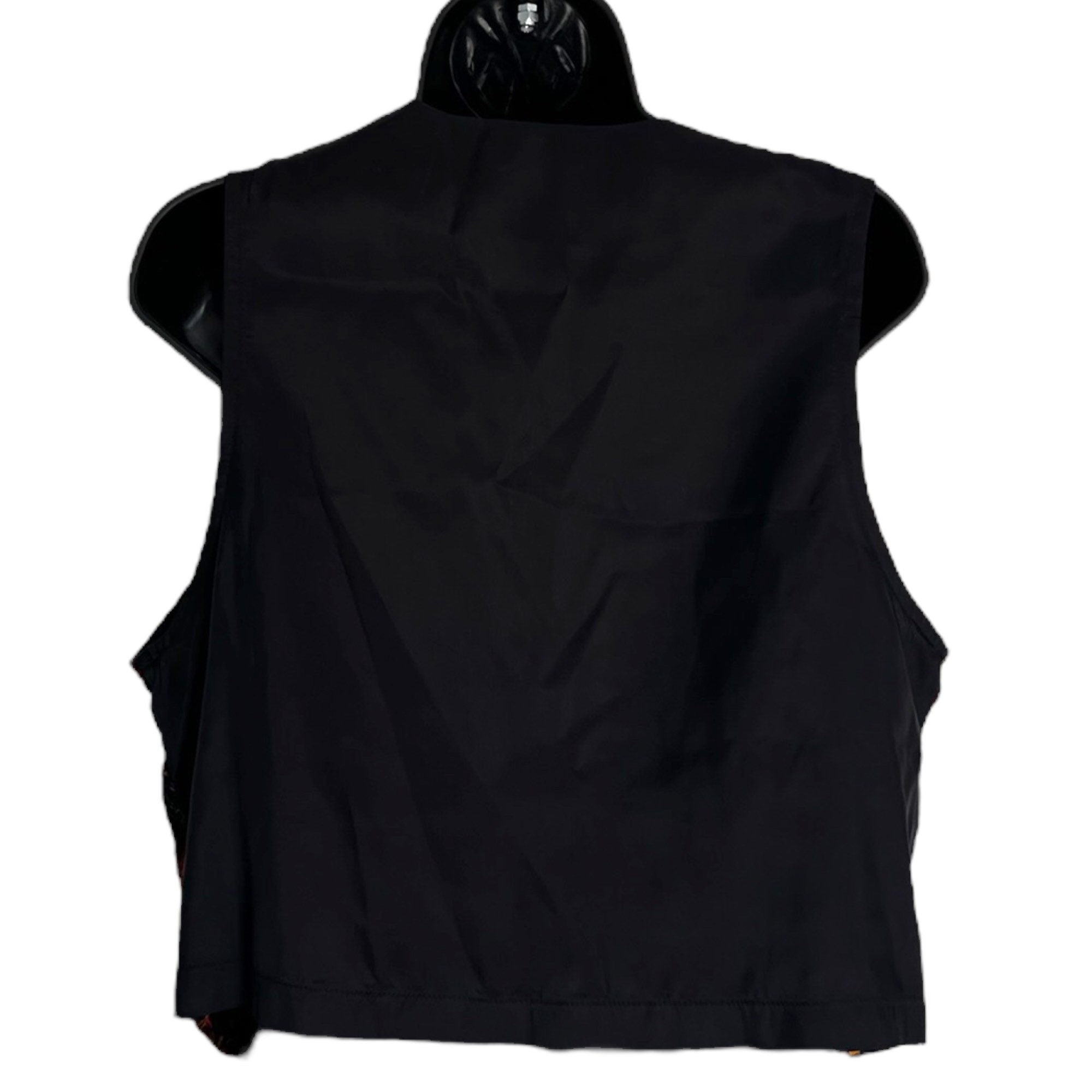 Autumnal Vintage Velvet Vest 80s 90s Black Autumn Fall Pumpkins Leaves ...