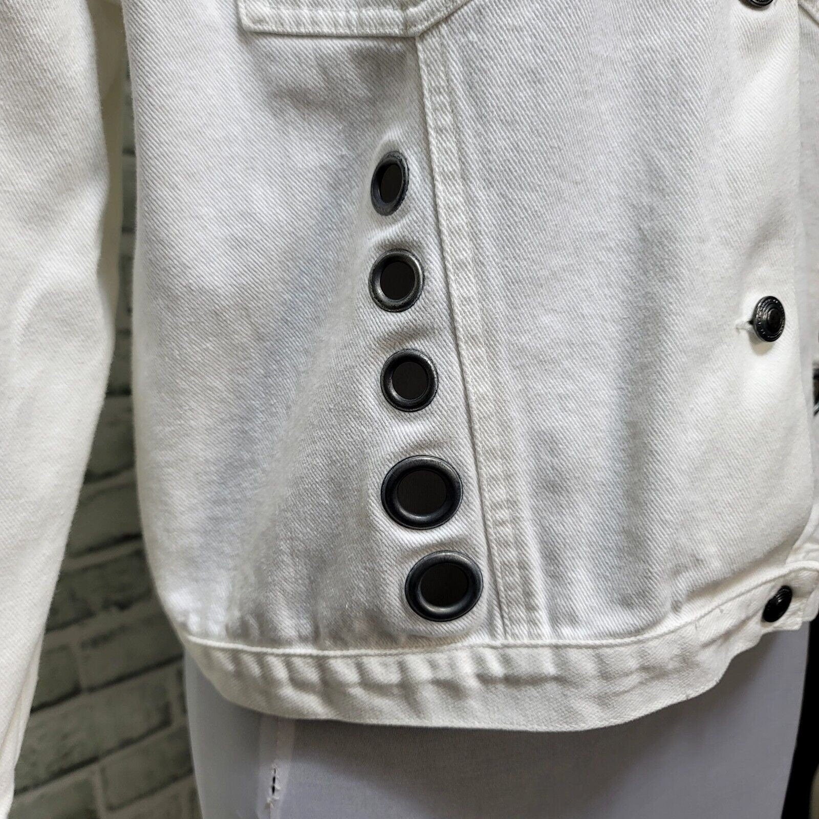 Vintage 80s/90s White Denim Grommet Jean Jacket By LA Blues | Shop ...