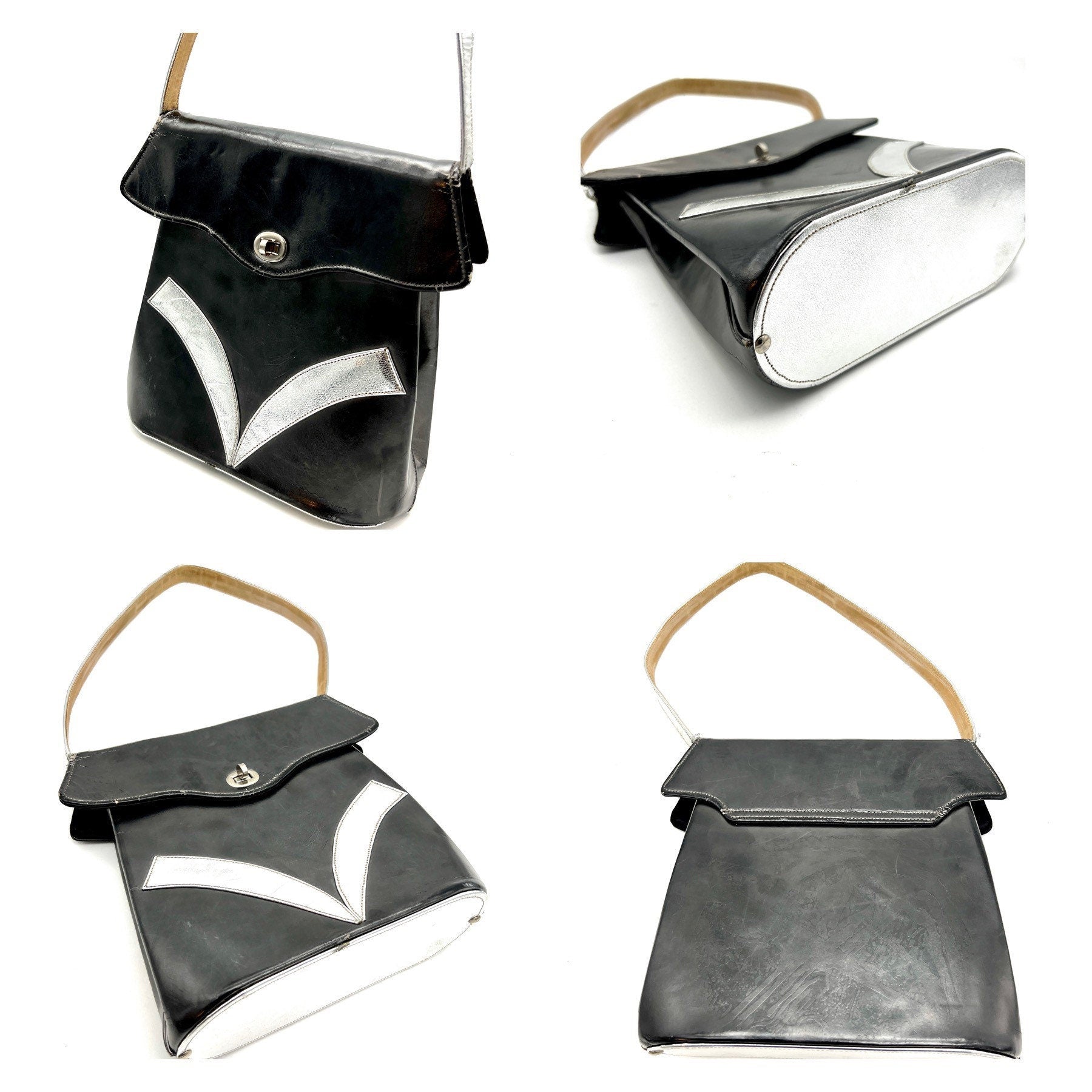 Vintage 60s Black and Silver Mod Handbag by Olympic Creations | Shop ...