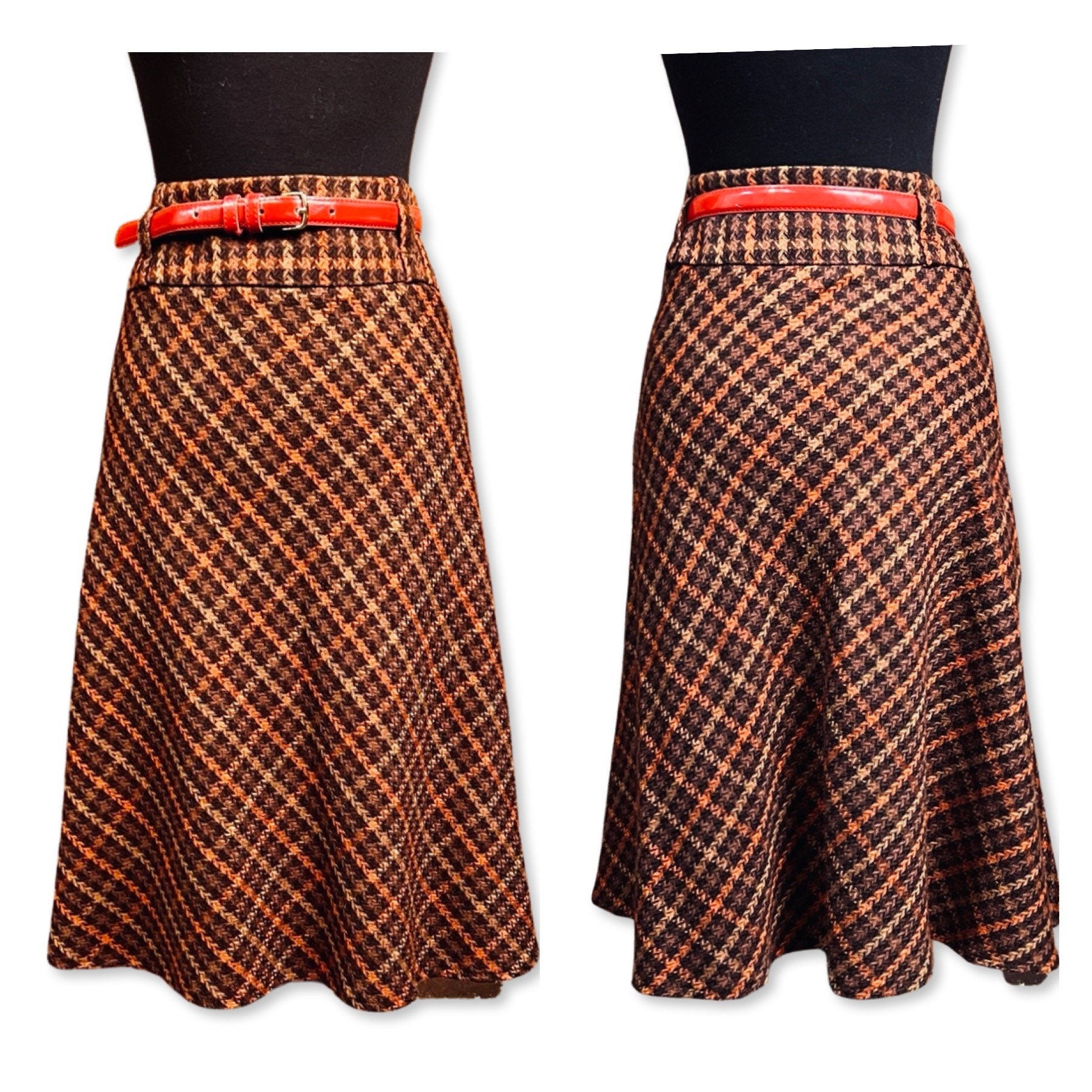 Vintage 70s Plaid Skirt 70s Full Skirt 70s Plus Size Plaid Skirt, 70s ...